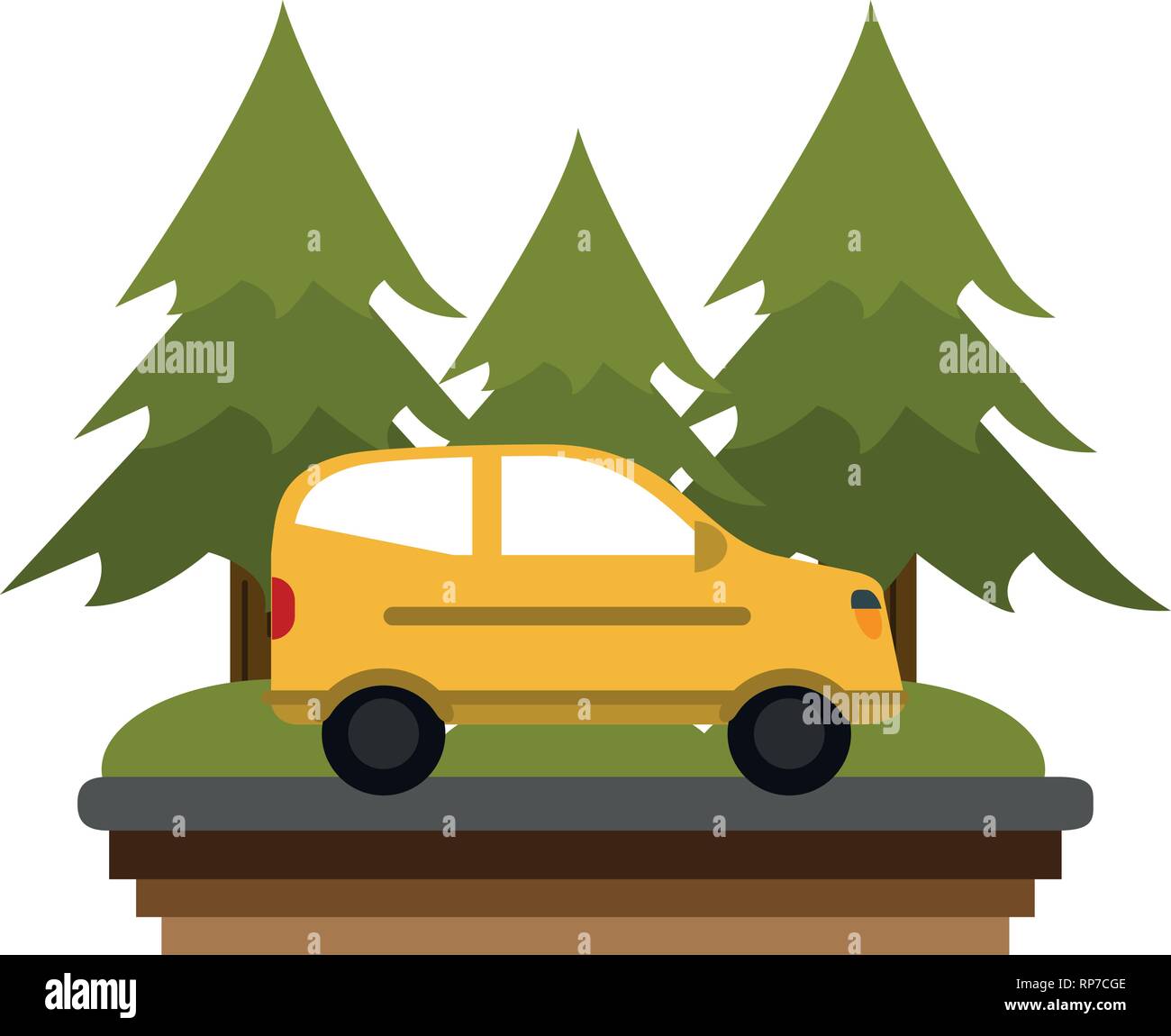 Car in rural highway Stock Vector Image & Art - Alamy