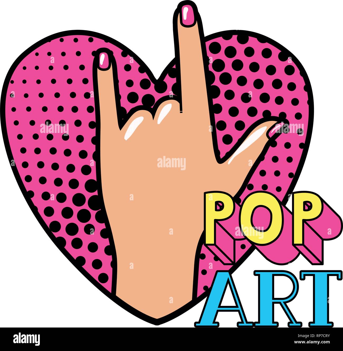 hand with sign rock pop art Stock Vector Image & Art - Alamy