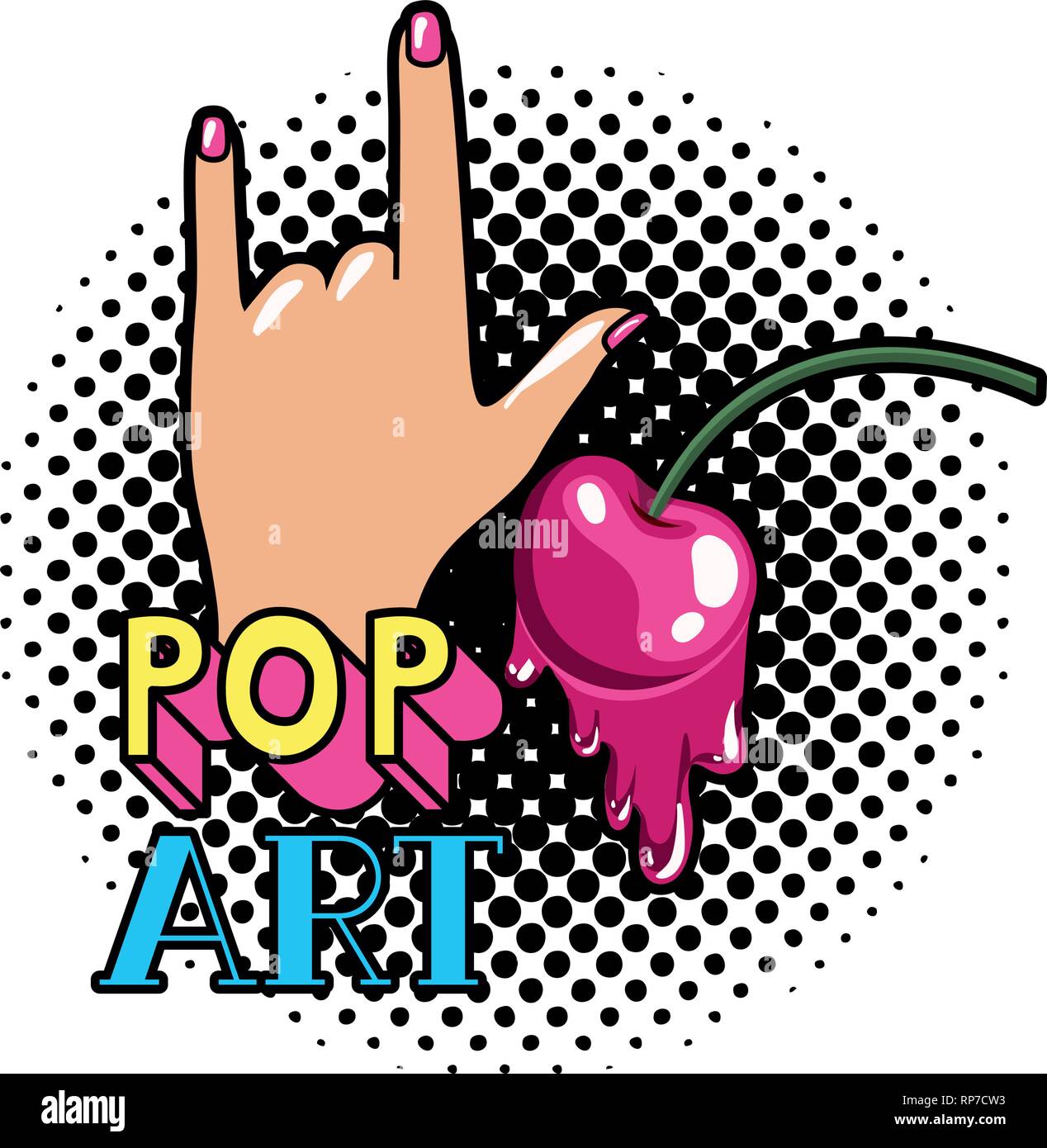 hand with sign rock pop art Stock Vector Image & Art - Alamy