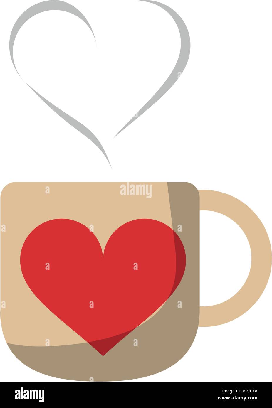 coffee with heart aroma love symbol Stock Vector Image & Art - Alamy