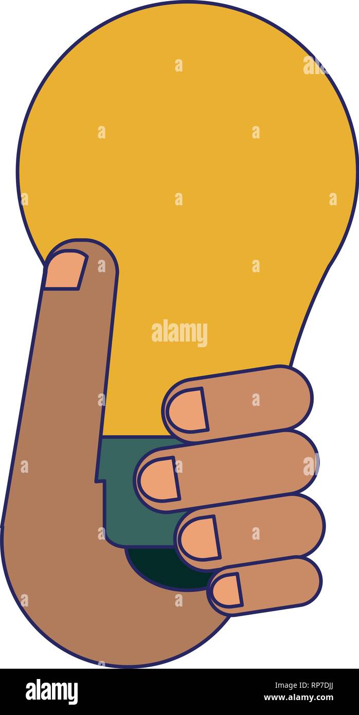 hand with bulb light symbol Stock Vector Image & Art - Alamy