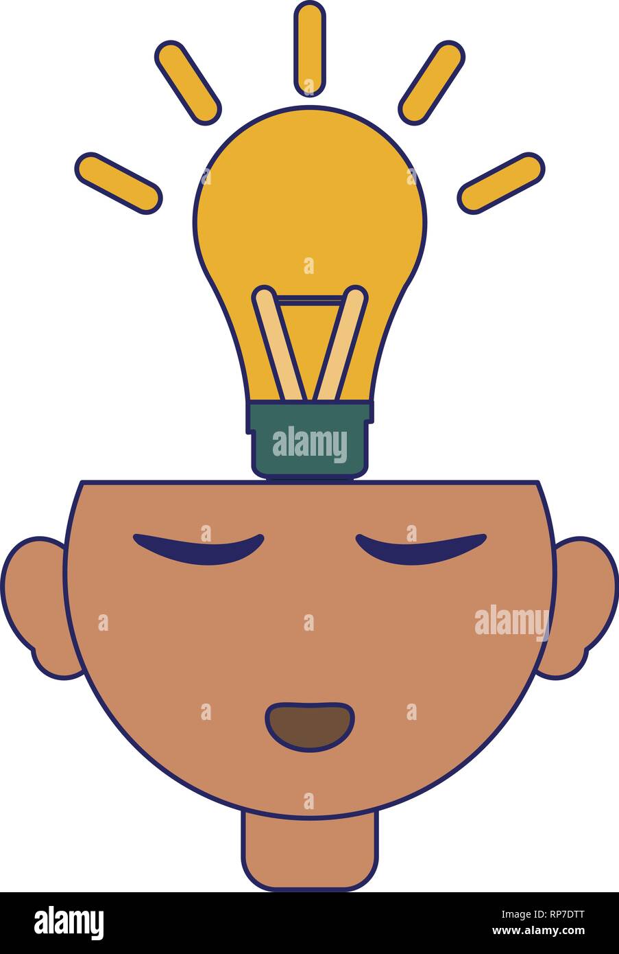 head with bulb light symbol Stock Vector Image & Art - Alamy