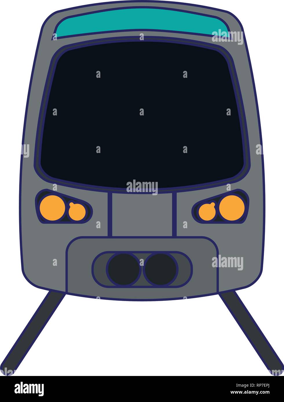 modern train on rails frontview Stock Vector Image & Art - Alamy