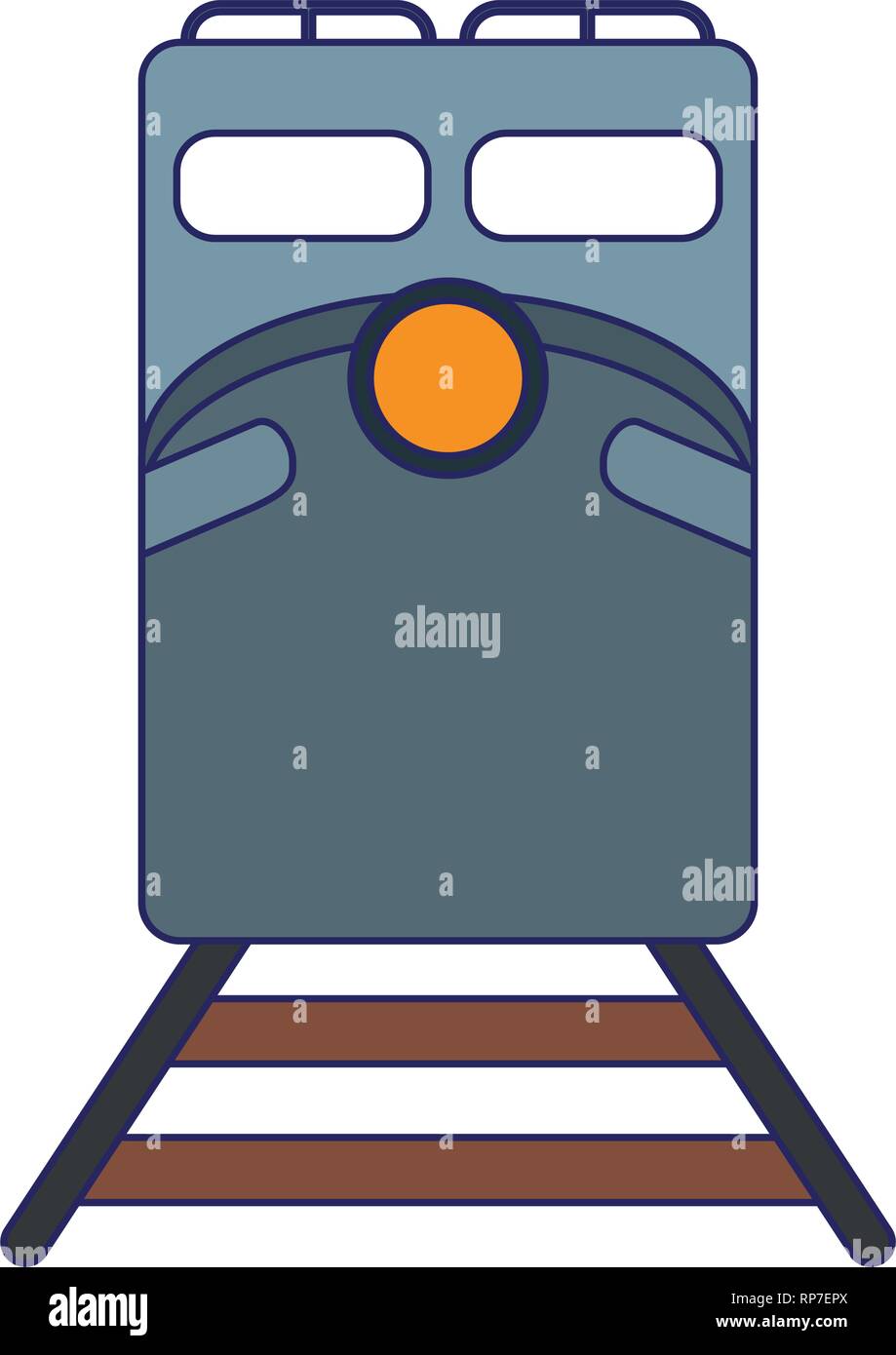 Train on rails frontview Stock Vector Image & Art - Alamy