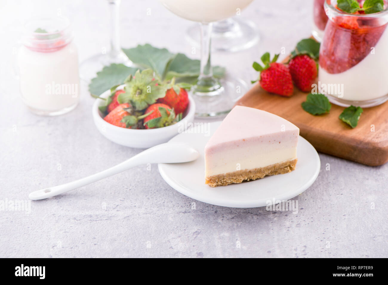 Delicious and nutritious handmade strawberry no bake frozen gradient ...