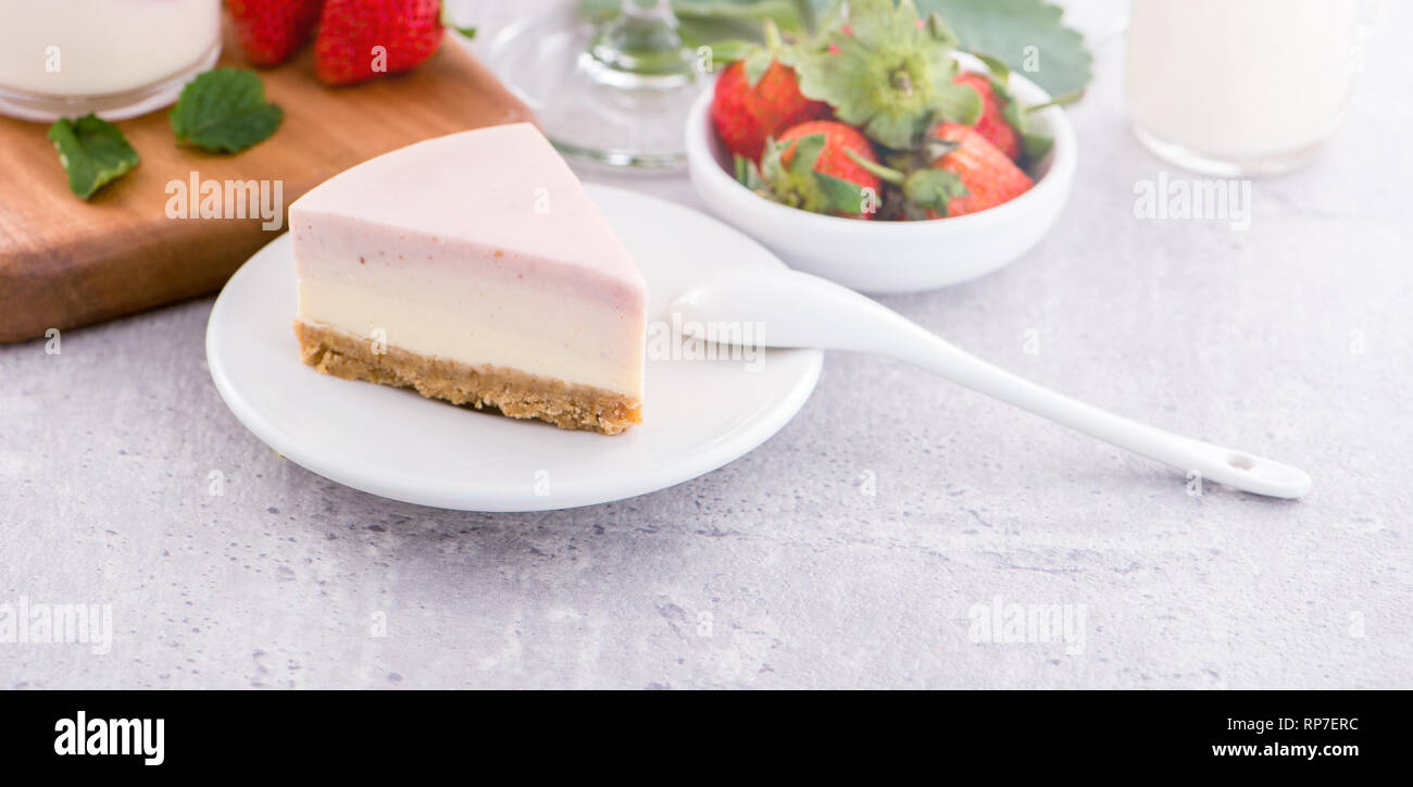 Delicious and nutritious handmade strawberry no bake frozen gradient ...