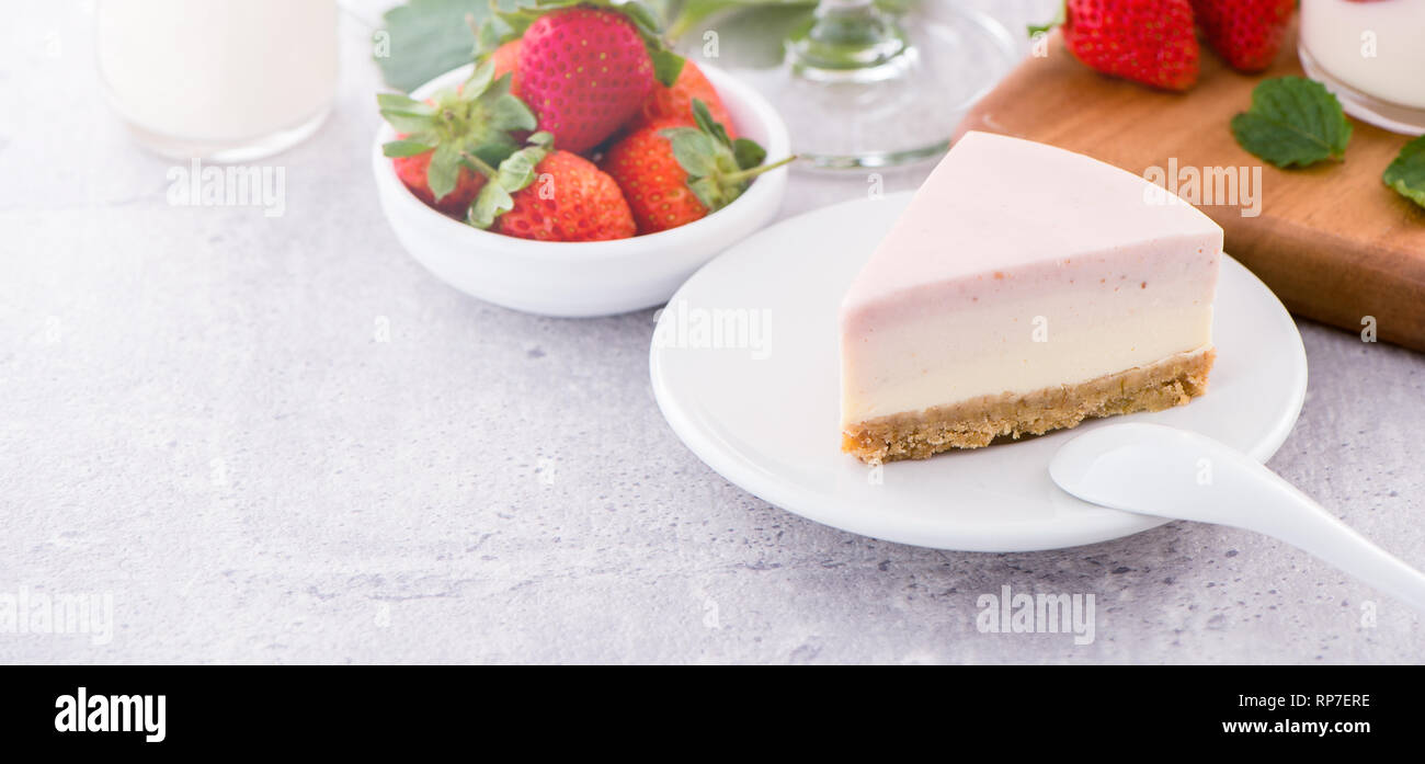 Delicious and nutritious handmade strawberry no bake frozen gradient ...