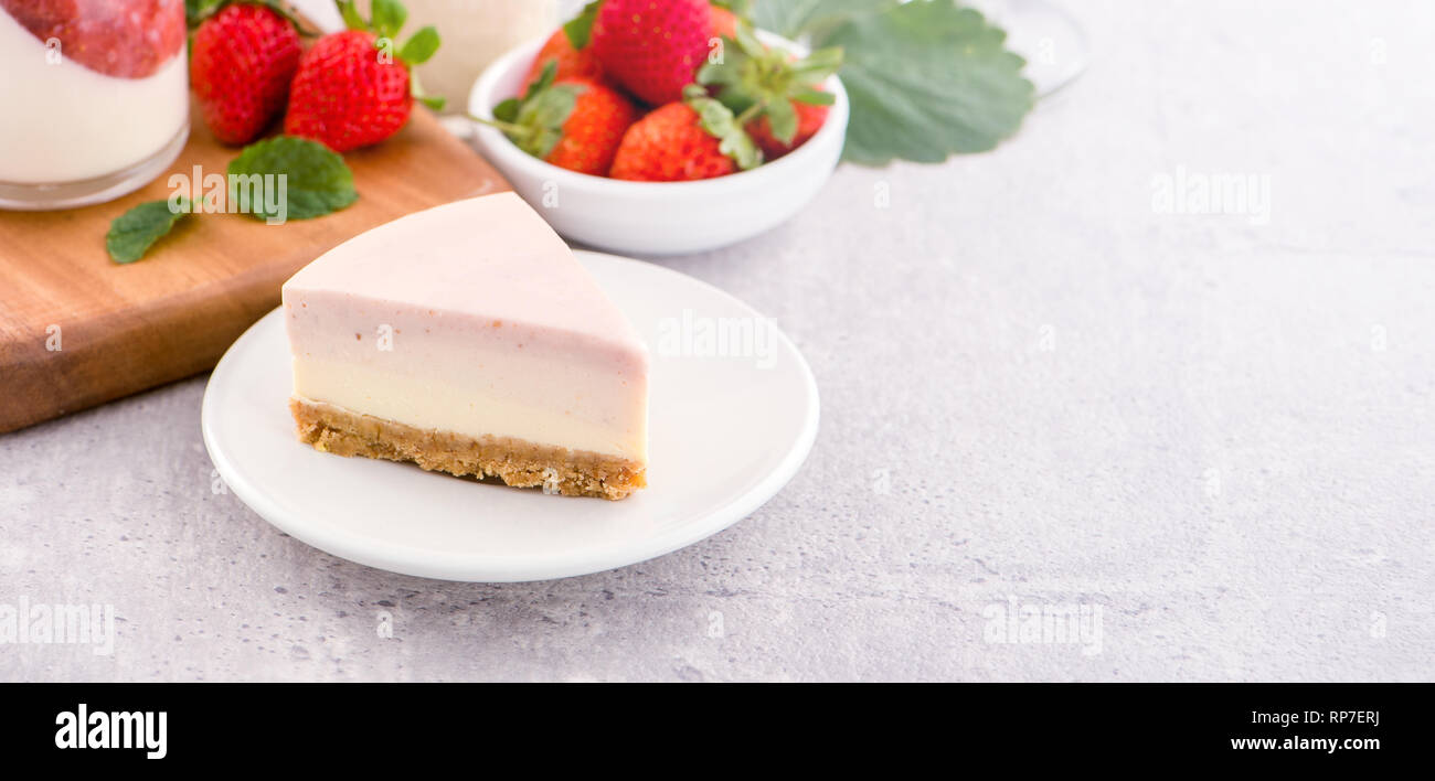 Delicious and nutritious handmade strawberry no bake frozen gradient ...