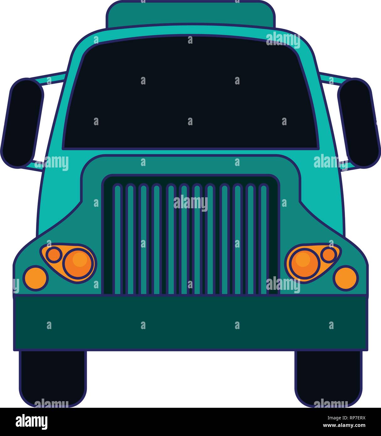 Truck vehicle frontview symbol Stock Vector Image & Art - Alamy