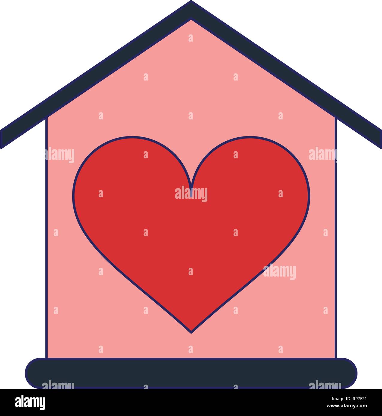 House with heart symbol Stock Vector Image & Art - Alamy