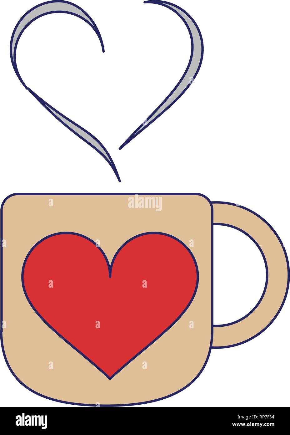 coffee with heart aroma love symbol Stock Vector Image & Art - Alamy