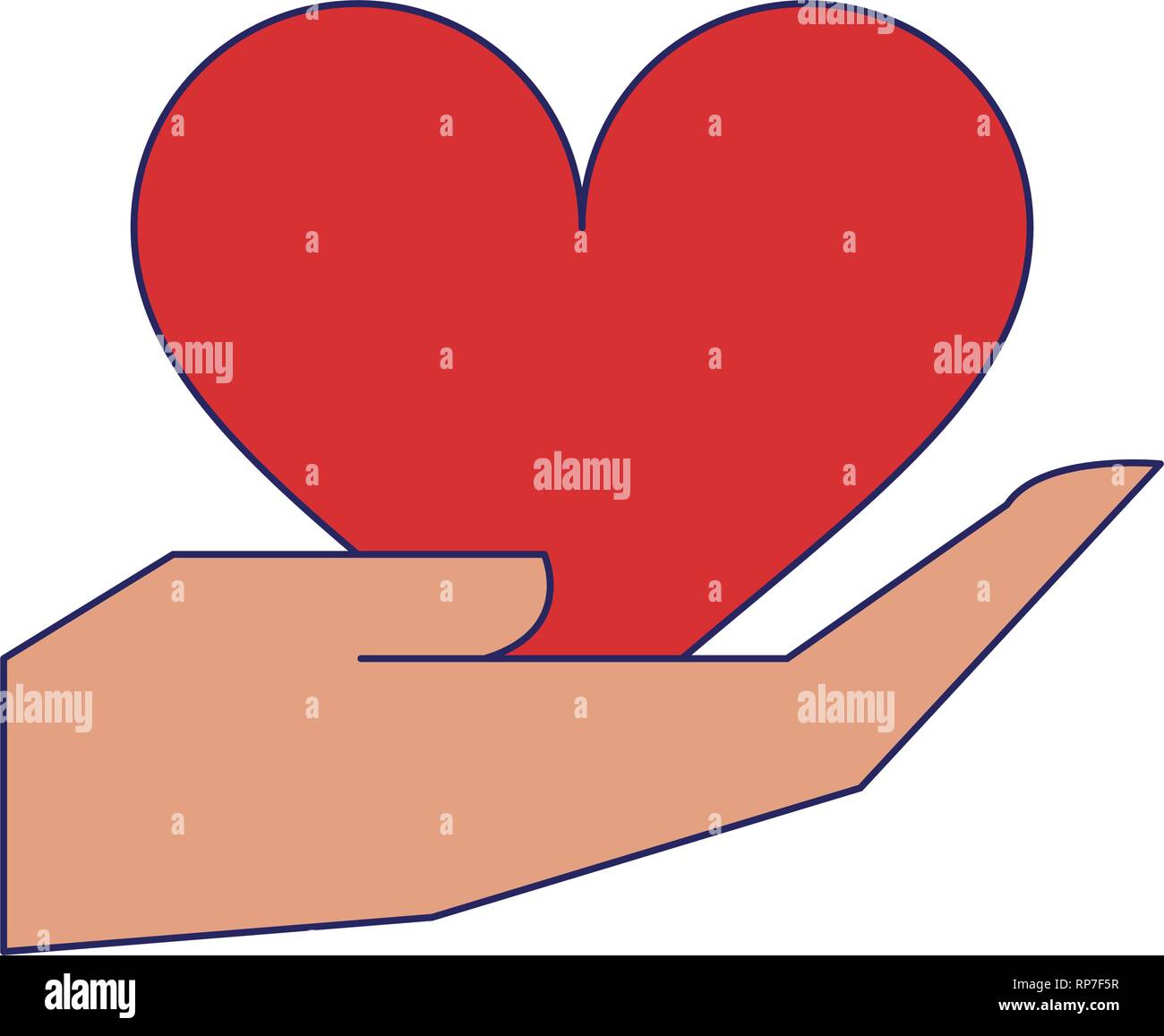 heart on hand open symbol Stock Vector Image & Art - Alamy