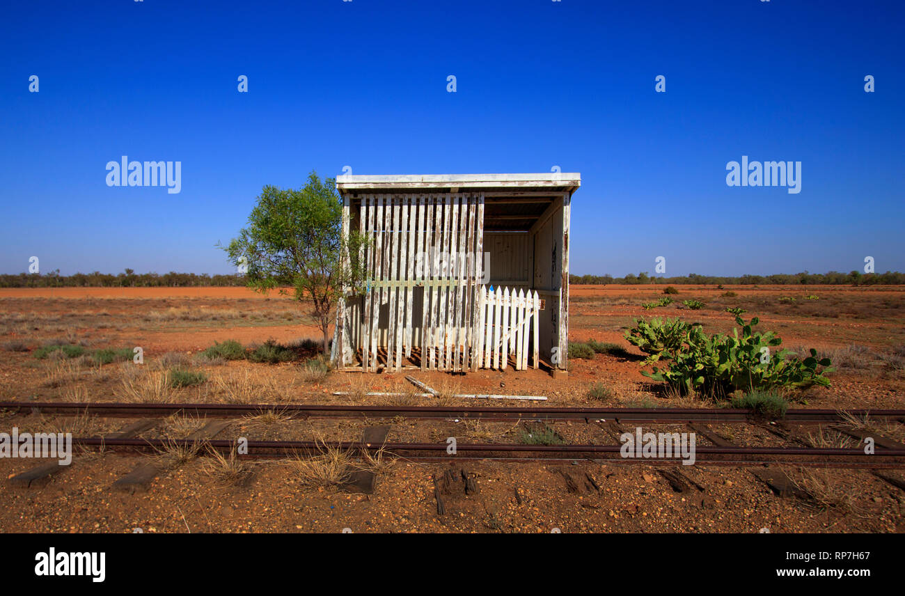Old abandoned Outback Australian Railway siding between Charleville and ...
