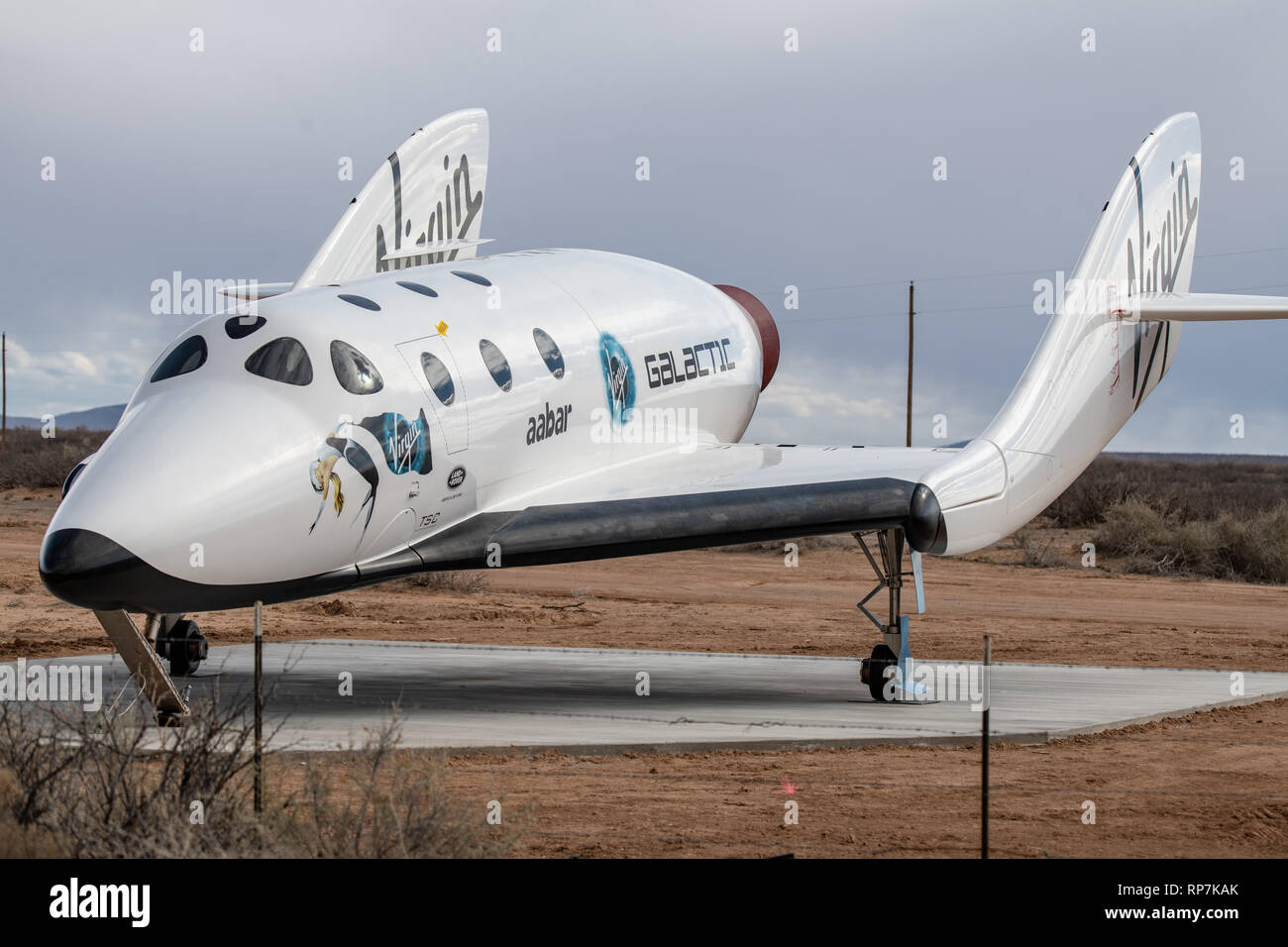 Full-size replica of Virgin Galactic's space plane at Spaceport America ...
