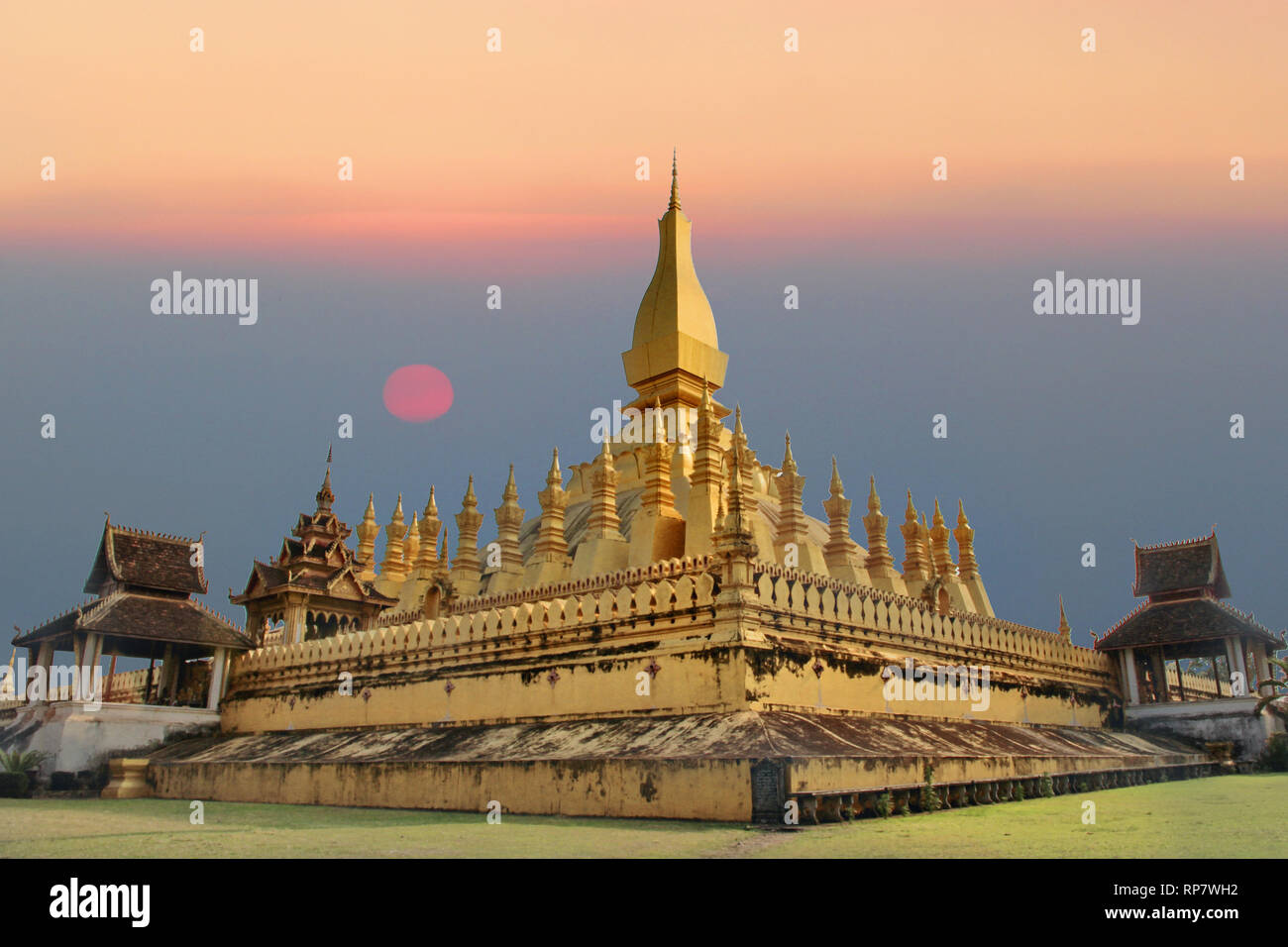 Pha That Luang is a gold-covered large Buddhist stupa and be the most ...