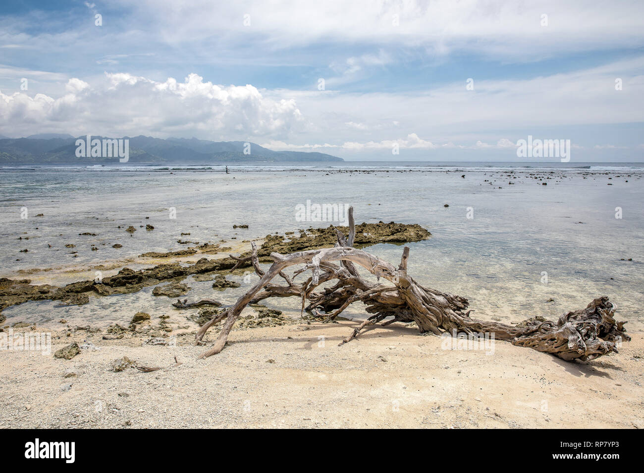 Ocean view and dry ocean on the beach of Gili Trawangan, Indonesia ...