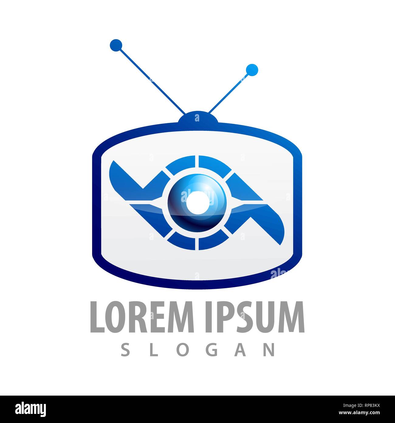 logo concept design. Square television. Symbol graphic template element ...