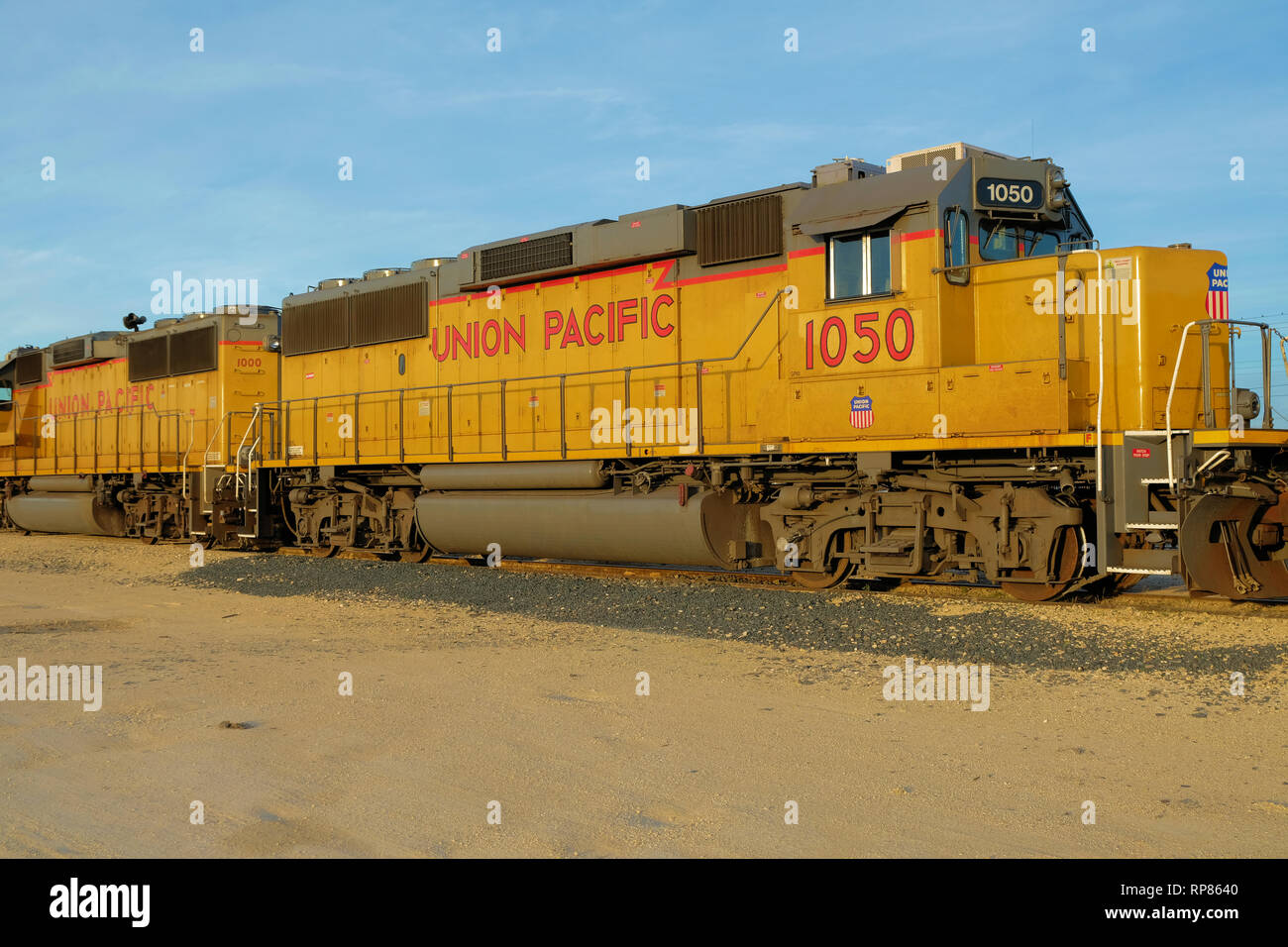 Union Pacific locomotive engine number 1050; freight train engine ...