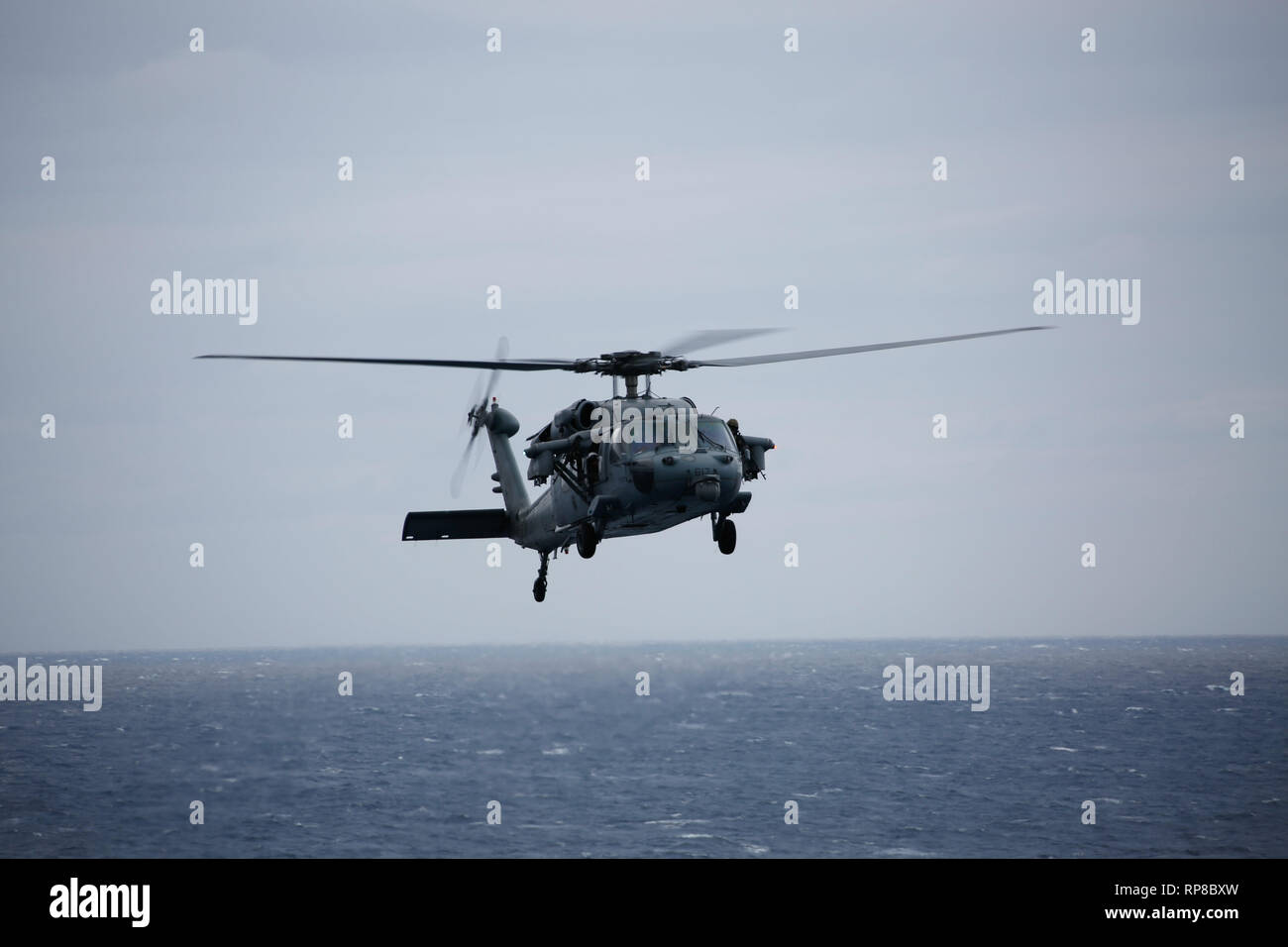 190219-N-MM912-1047 ATLANTIC OCEAN (Feb. 19, 2019) An MH-60S Sea Hawk ...