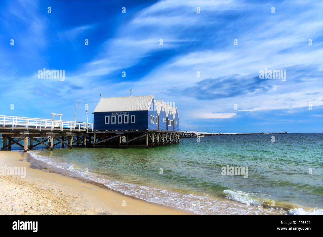 Busselton jetty swim ocean open water geographe hi-res stock ...