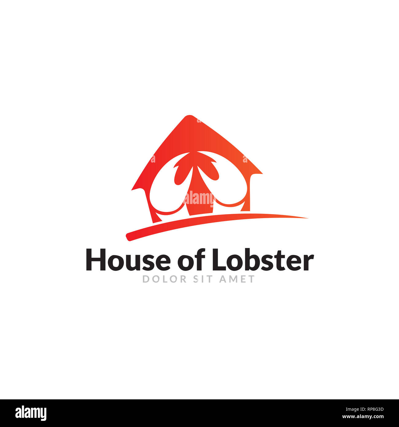Red crawfish prawn shrimp lobster seafood isolated logo and design ...