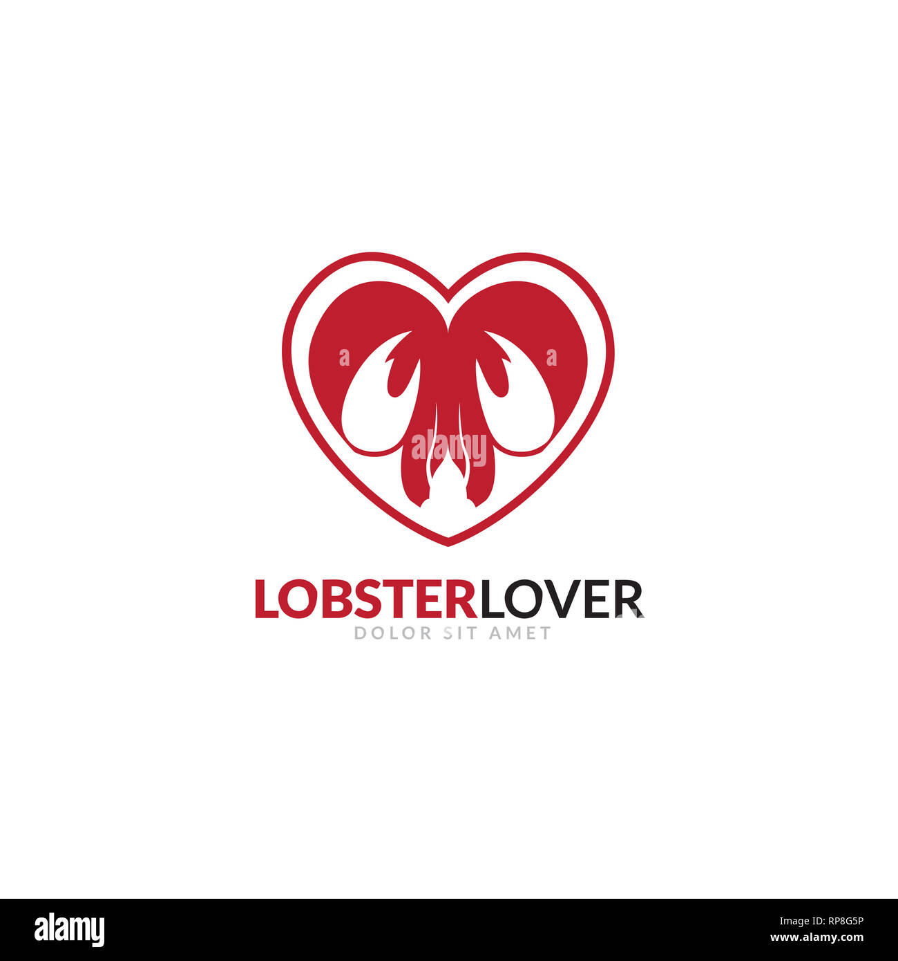 Red crawfish prawn shrimp lobster seafood isolated logo and design ...