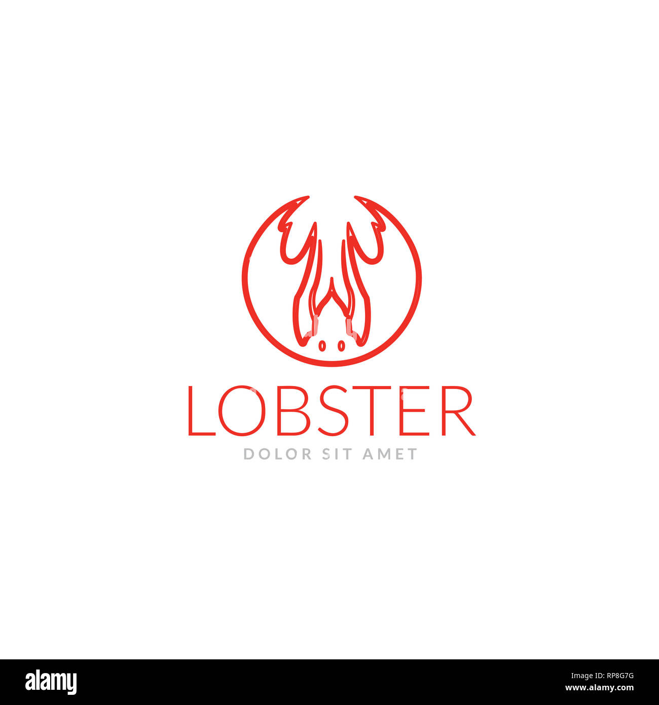 Red crawfish prawn shrimp lobster seafood isolated logo and design ...