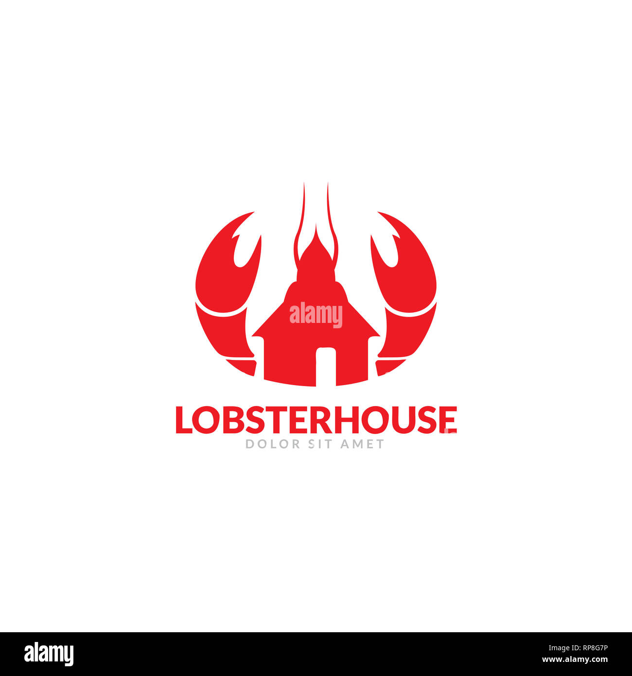 Red crawfish prawn shrimp lobster seafood isolated logo and design ...