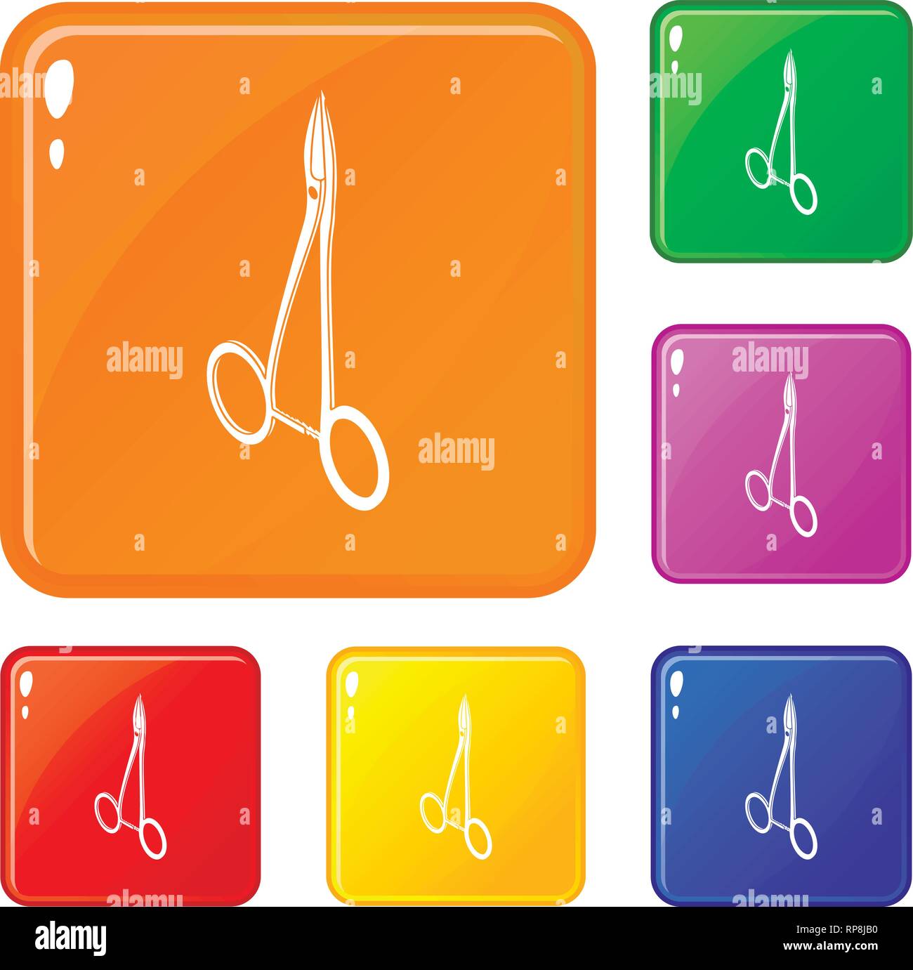 Hospital forceps icons set vector color Stock Vector Image & Art - Alamy
