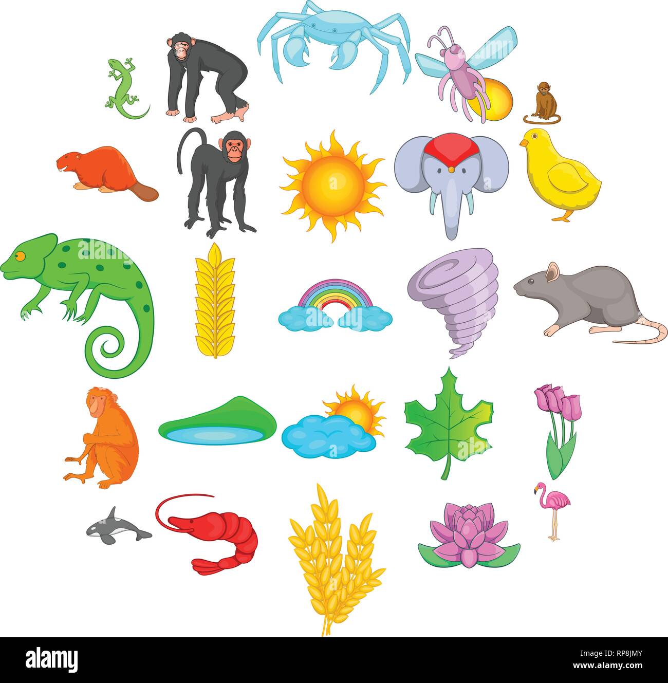 Exotic beast icons set, cartoon style Stock Vector Image & Art - Alamy