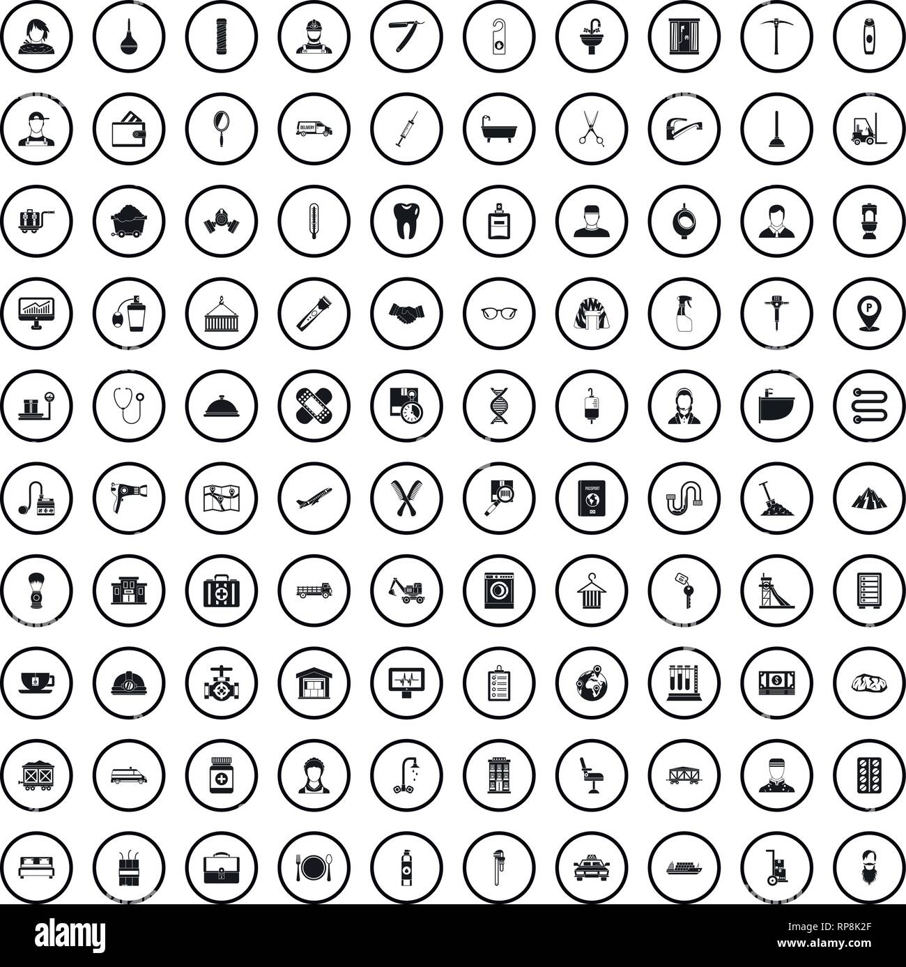 100 craft icons set, simple style Stock Vector Image & Art - Alamy