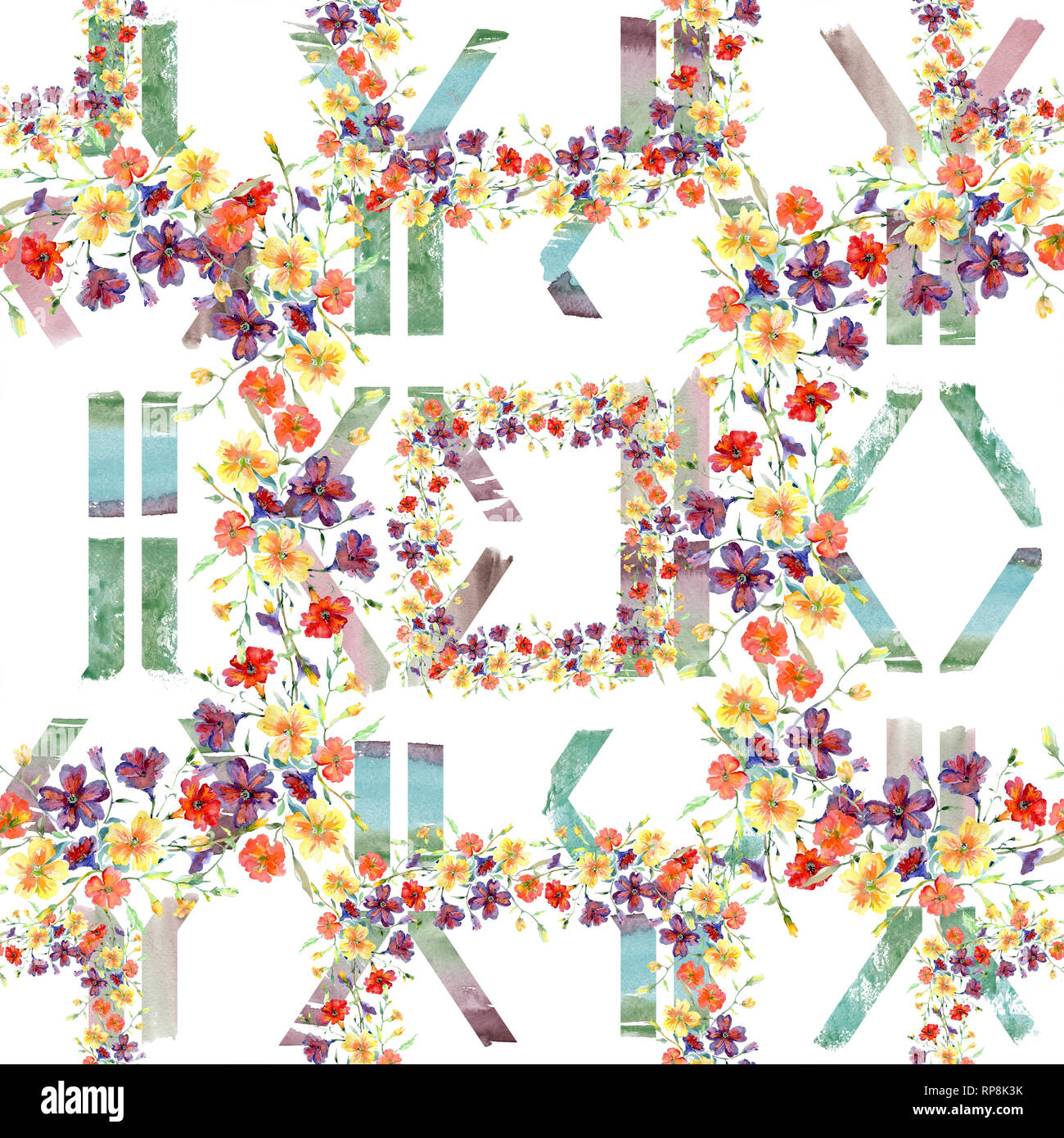 Bouquet red and yellow floral botanical flowers. Watercolor background ...