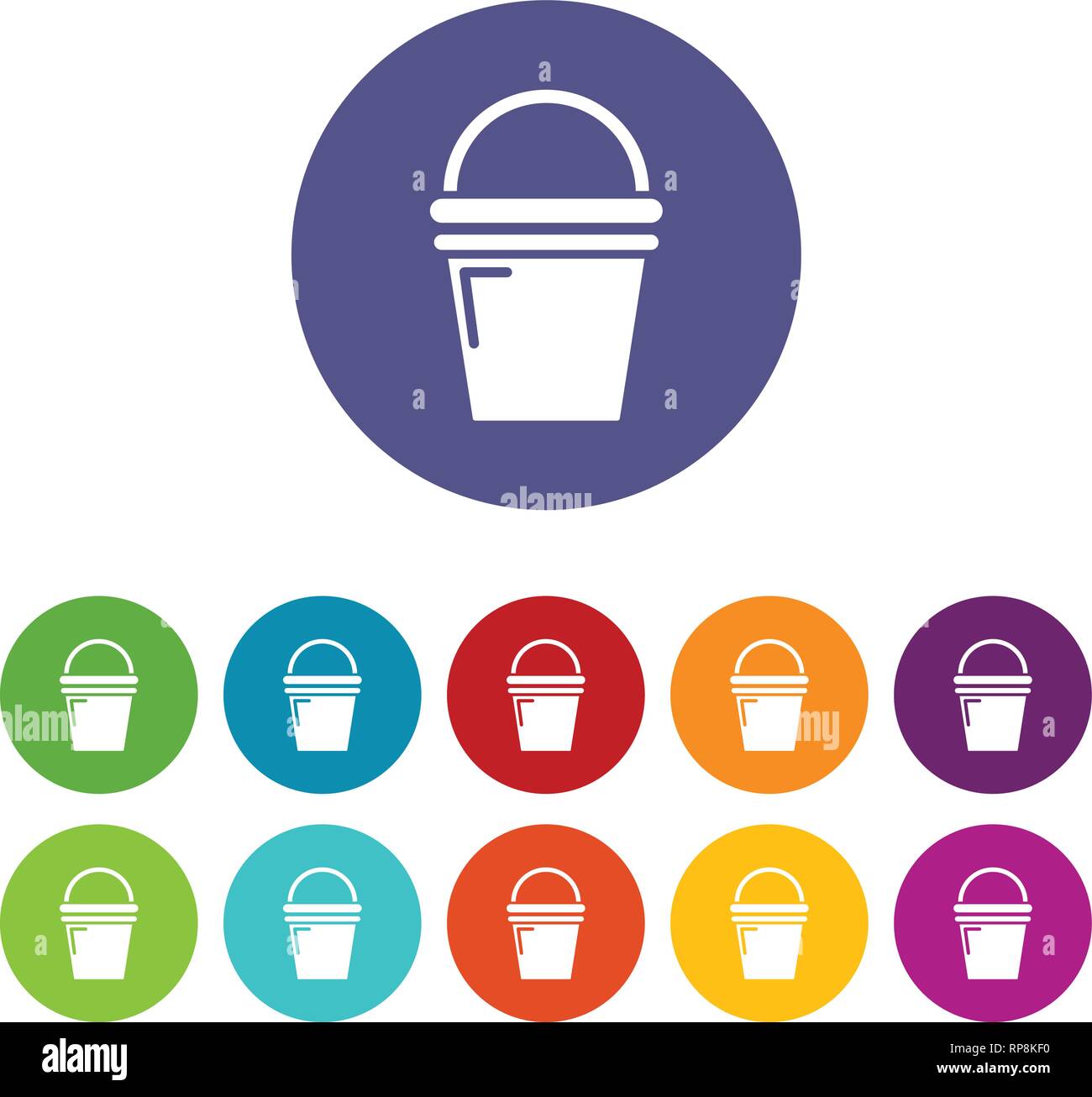 Water bucket icons set vector color Stock Vector Image & Art - Alamy