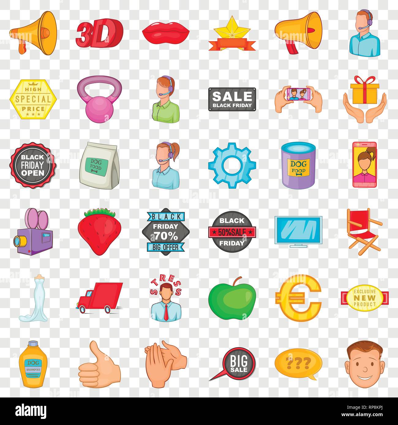 Advertising icons set, cartoon style Stock Vector Image & Art - Alamy