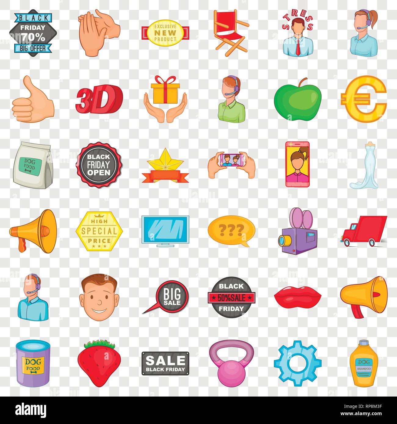 Advertising for sale icons set, cartoon style Stock Vector Image & Art ...