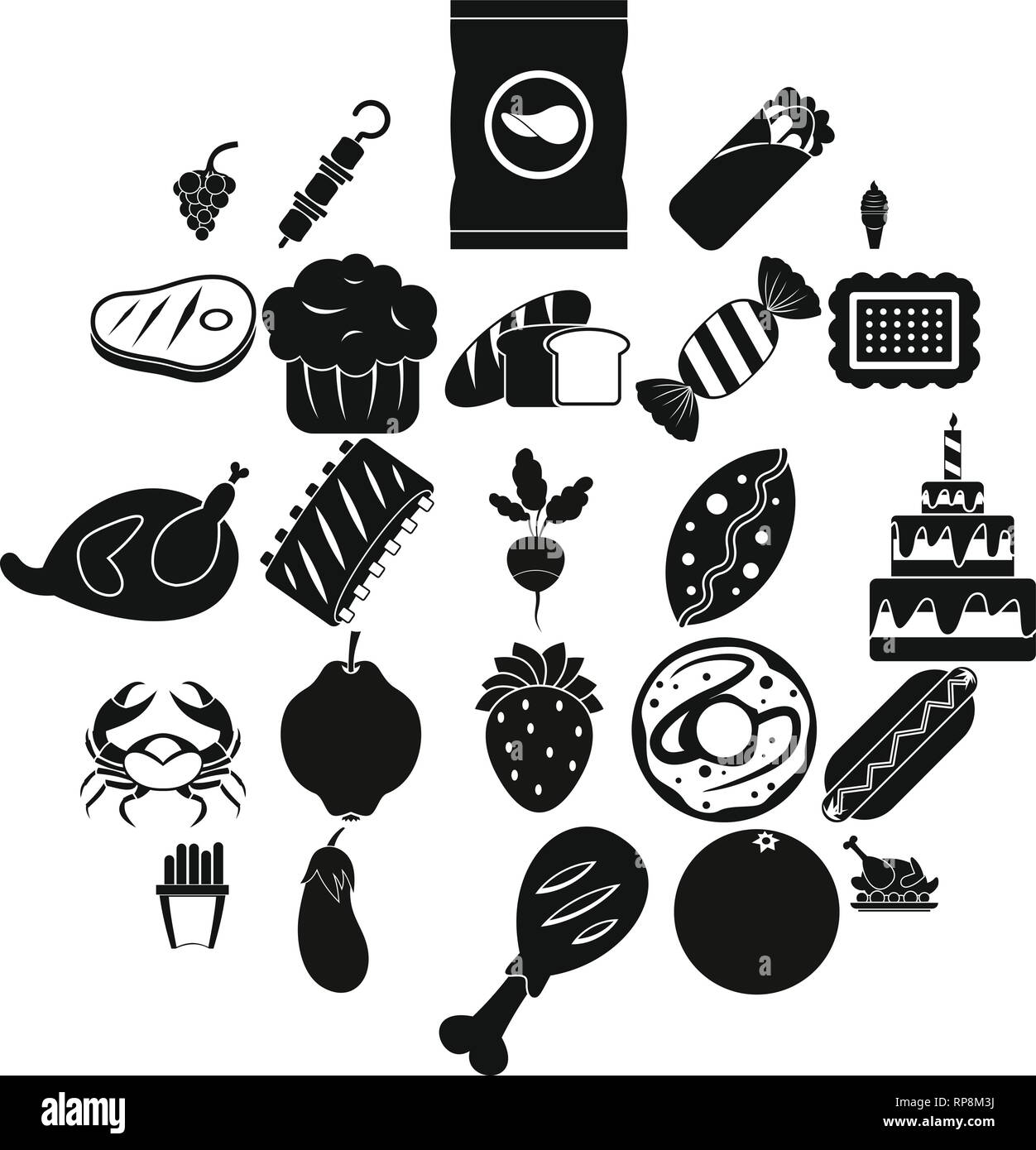 Favorite delicacy icons set, simple style Stock Vector Image & Art - Alamy