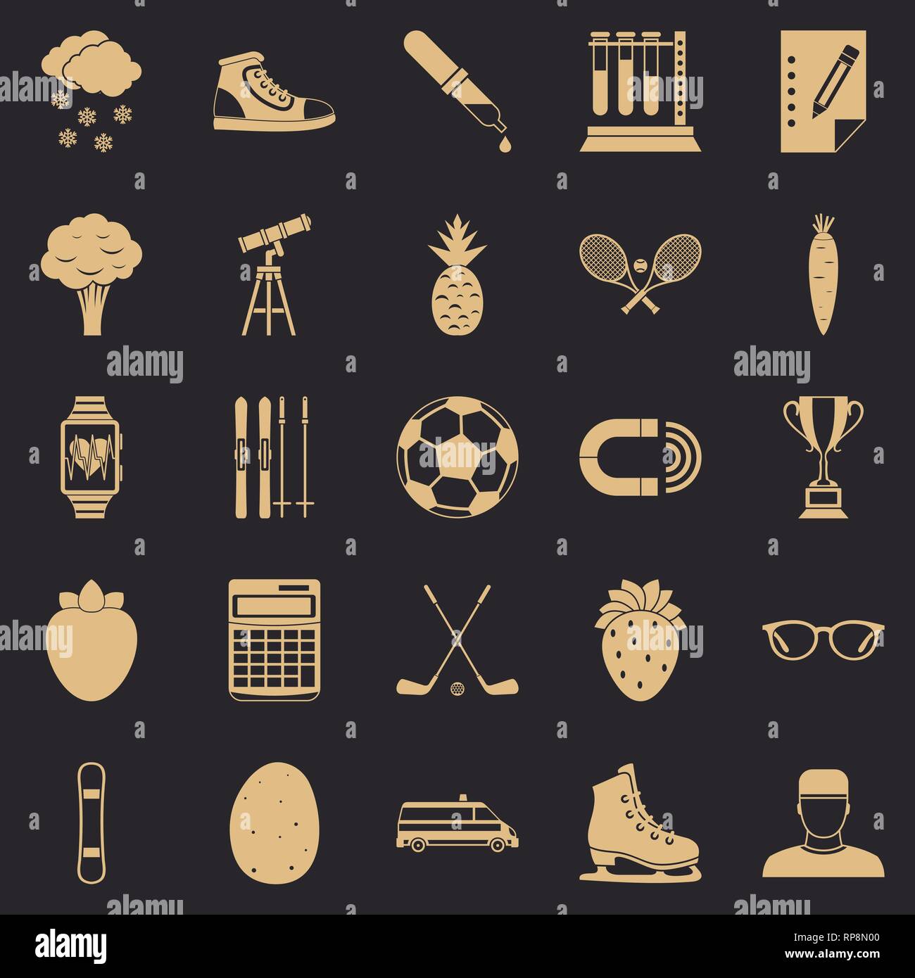 Sports health icons set, simple style Stock Vector Image & Art - Alamy