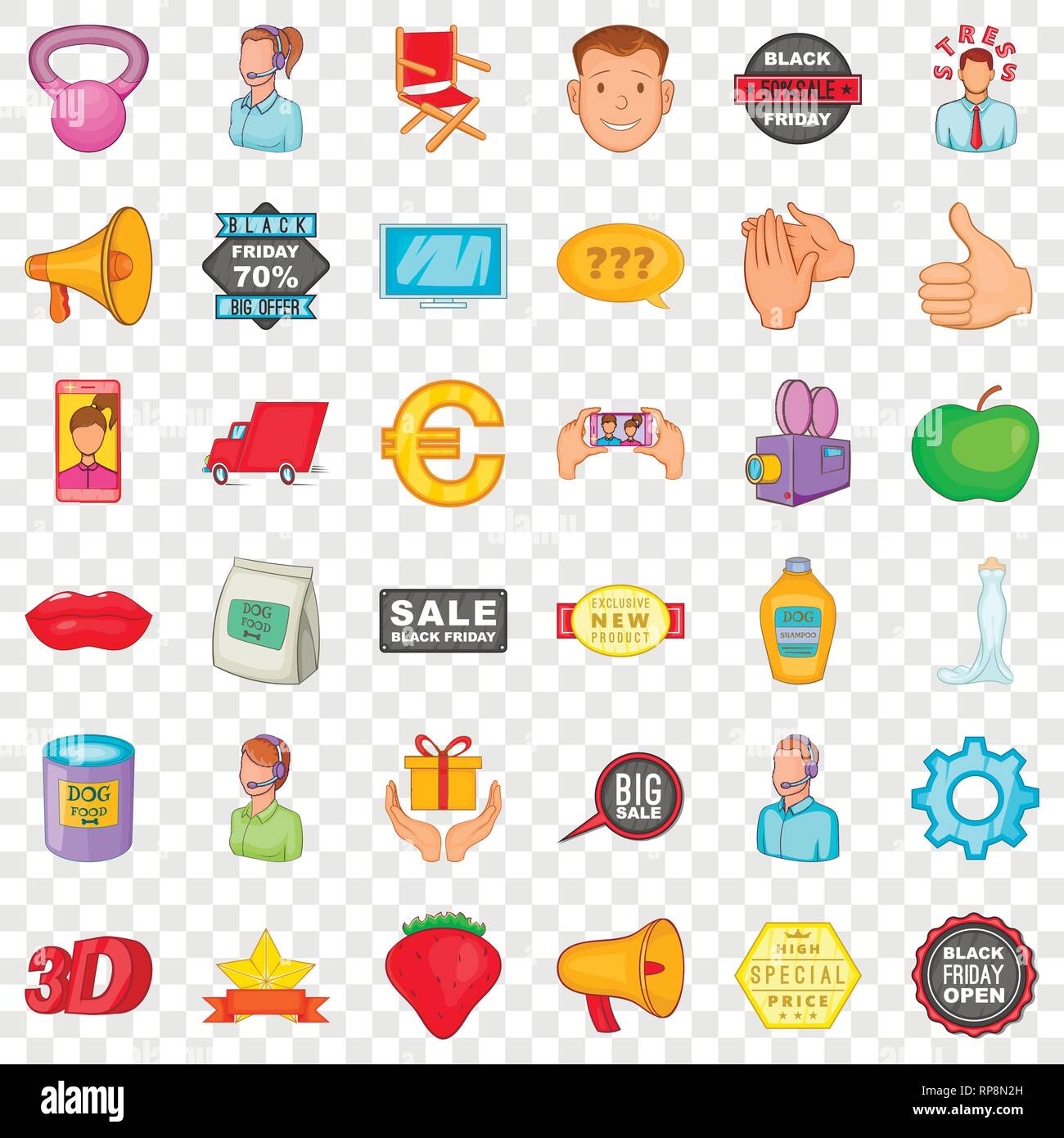 Advertising around us icons set, cartoon style Stock Vector Image & Art ...