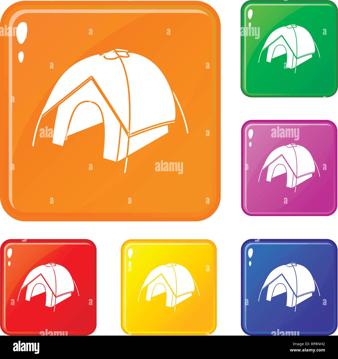 Tent icons set vector color Stock Vector Image & Art - Alamy