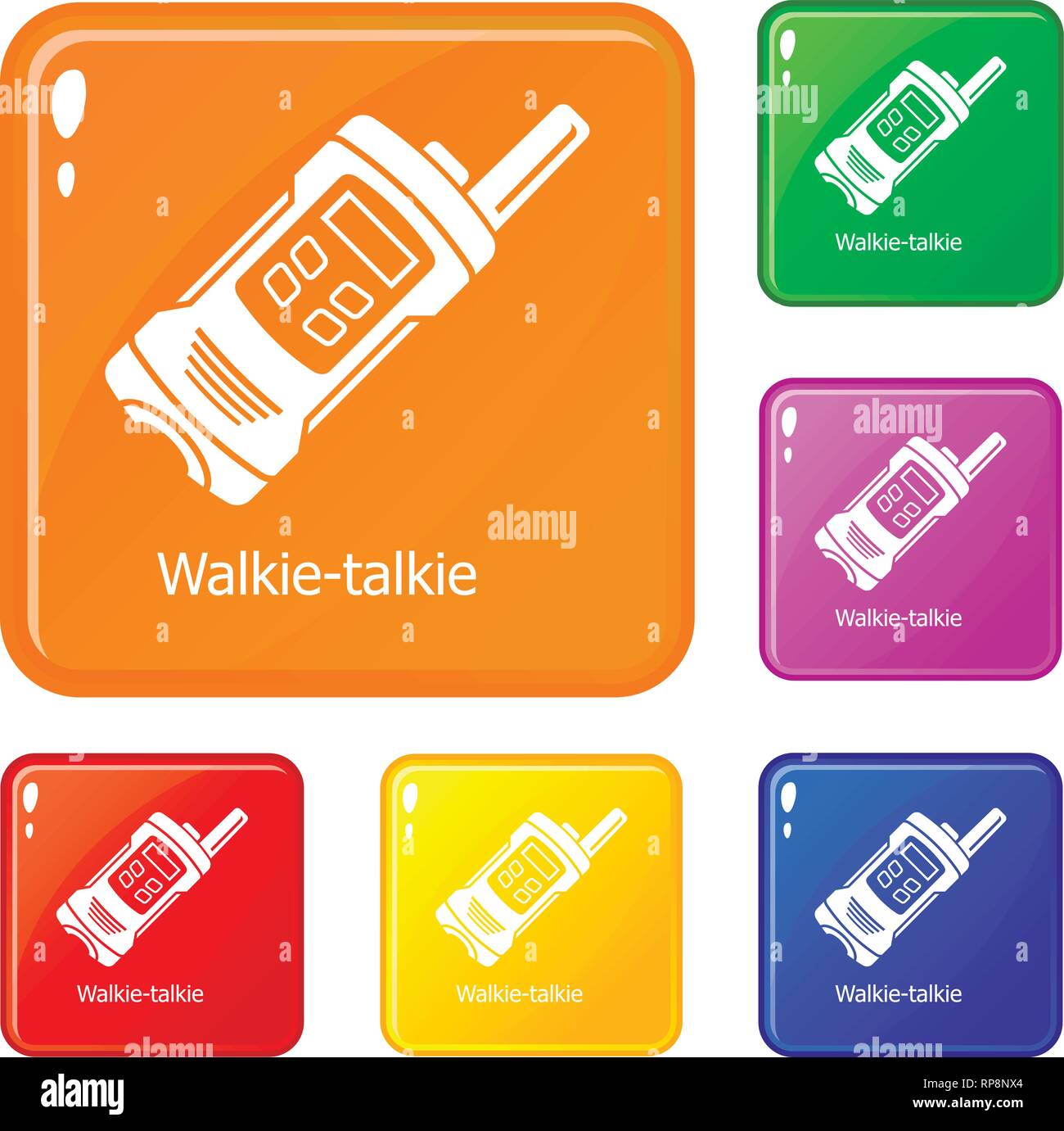 Portable radio icons set vector color Stock Vector Image & Art - Alamy