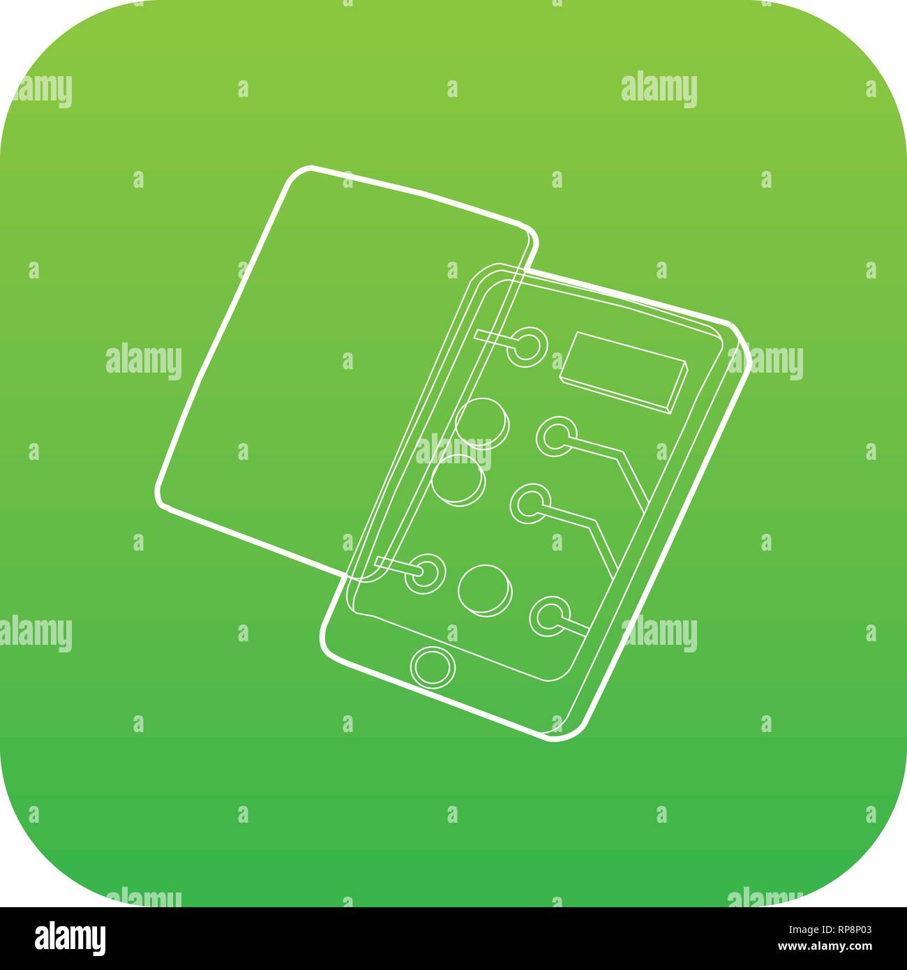 Gadget disassembled icon green vector Stock Vector Image & Art - Alamy