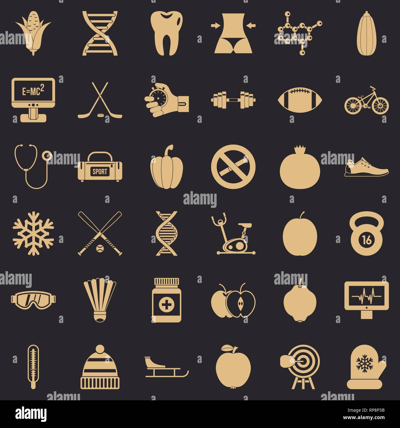 Wellness condition icons set, simple style Stock Vector Image & Art - Alamy