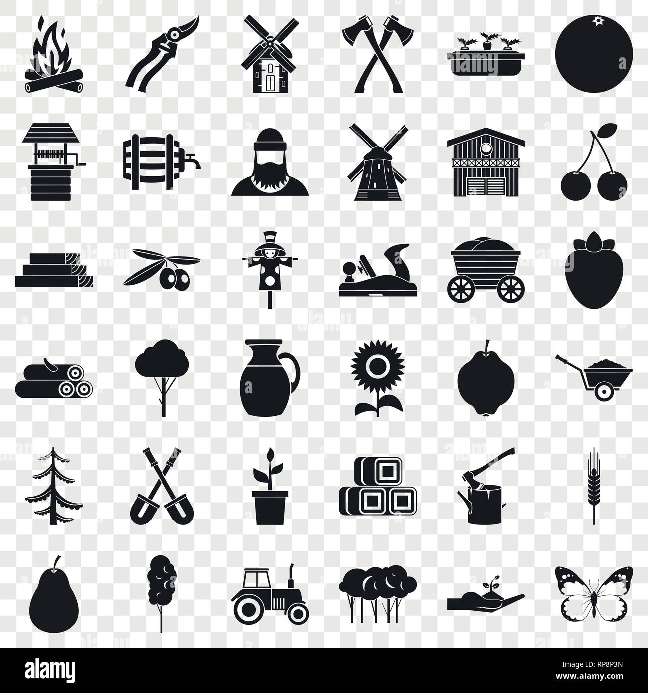 Farming icons set, simple style Stock Vector Image & Art - Alamy