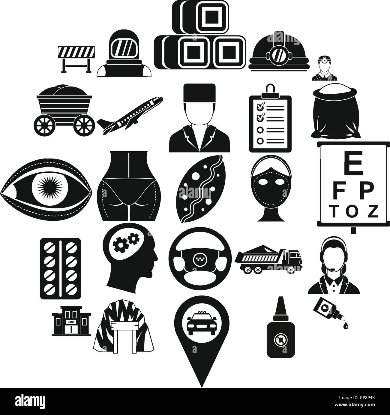 Perfect work icons set, simple style Stock Vector Image & Art - Alamy