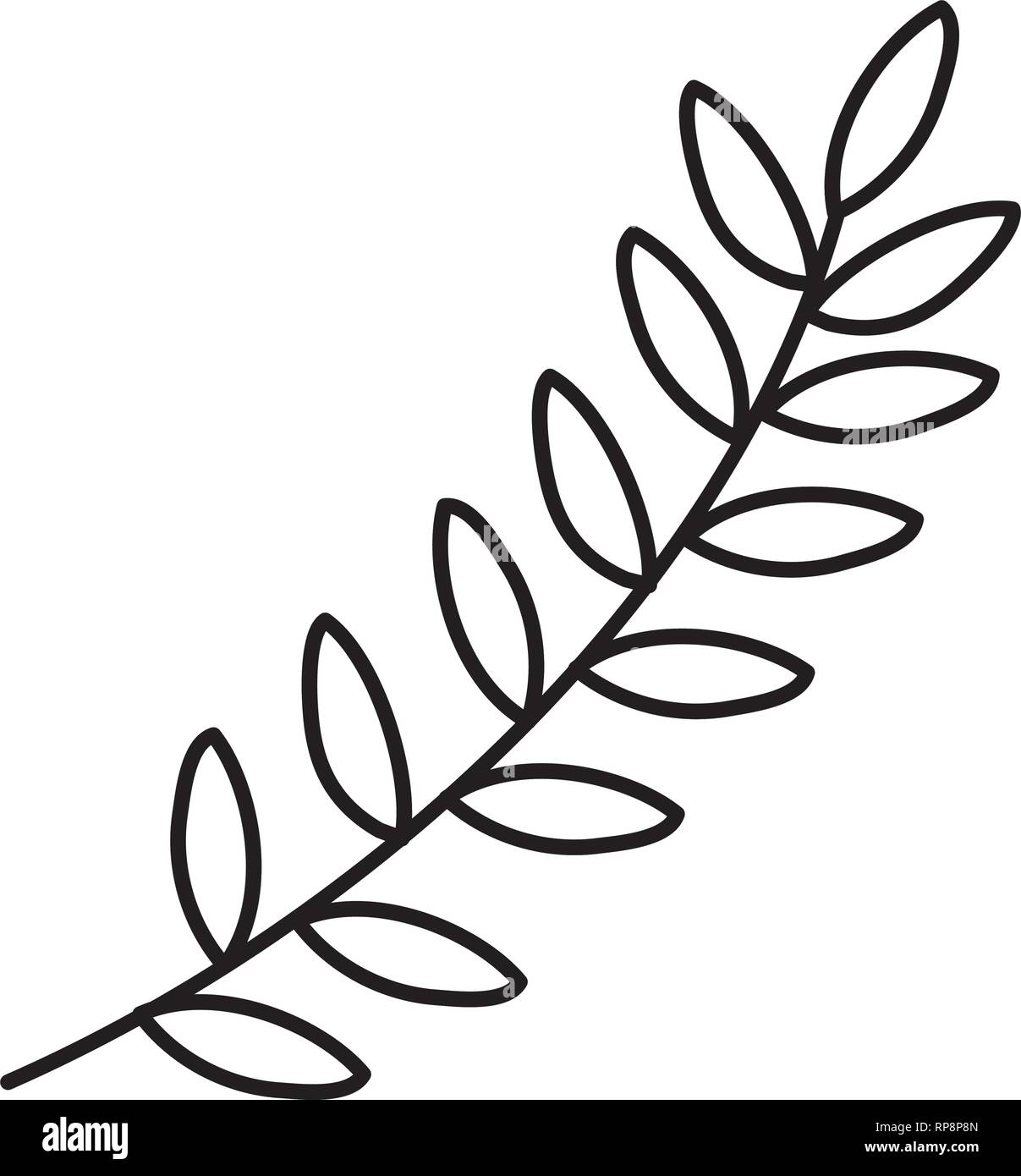 branch with leafs plant vector illustration design Stock Vector Image ...