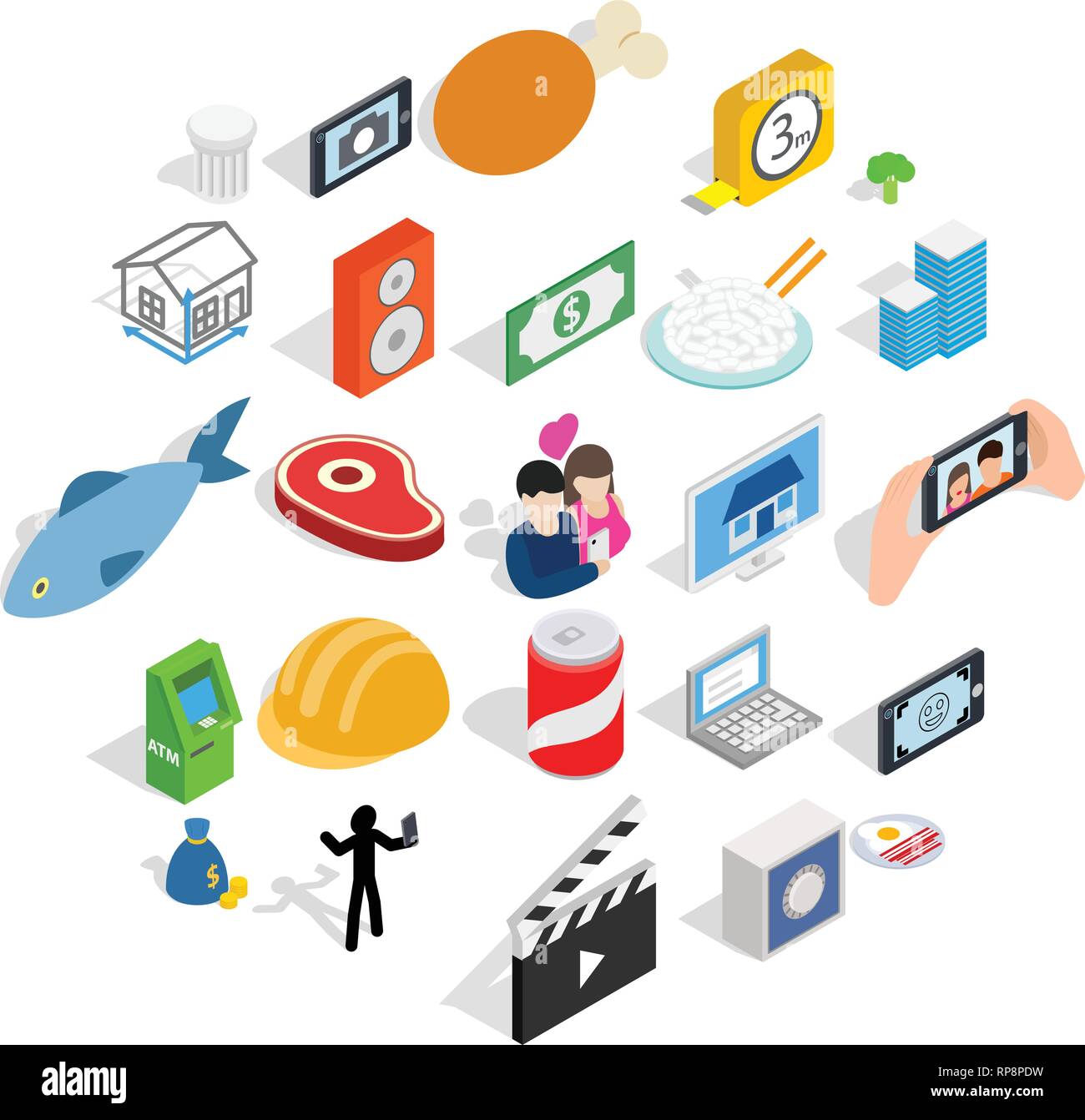 Feature icons set, isometric style Stock Vector Image & Art - Alamy