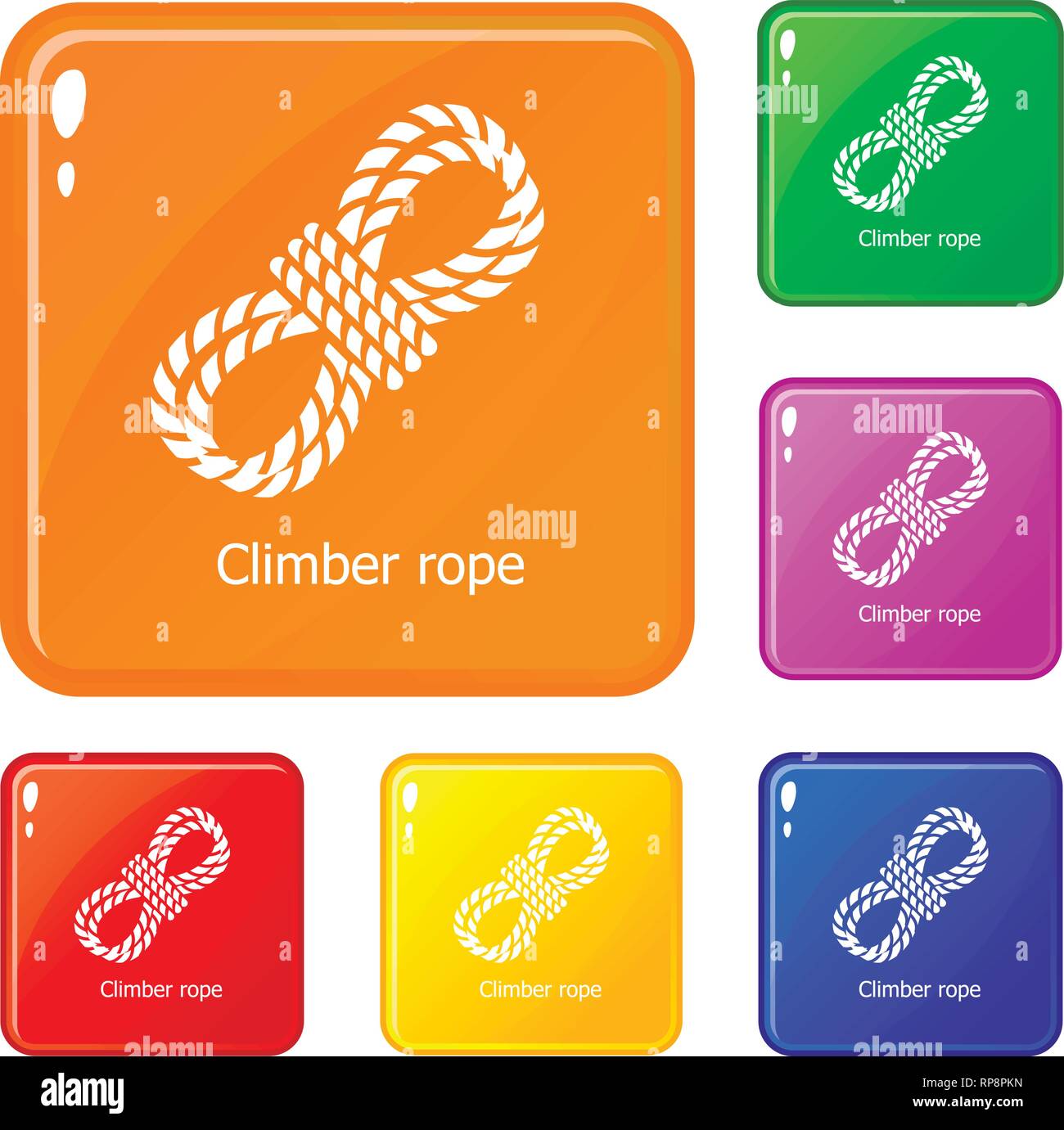 Climber rope icons set vector color Stock Vector Image & Art - Alamy