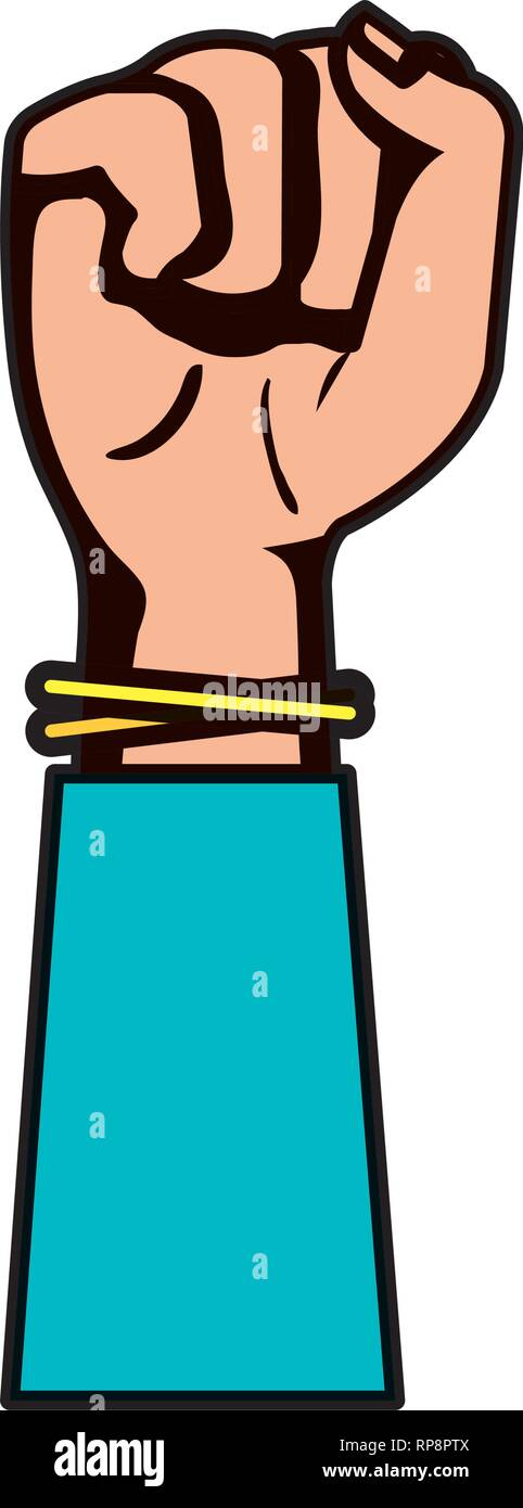 hand in fight signal isolated icon vector illustration desing Stock ...