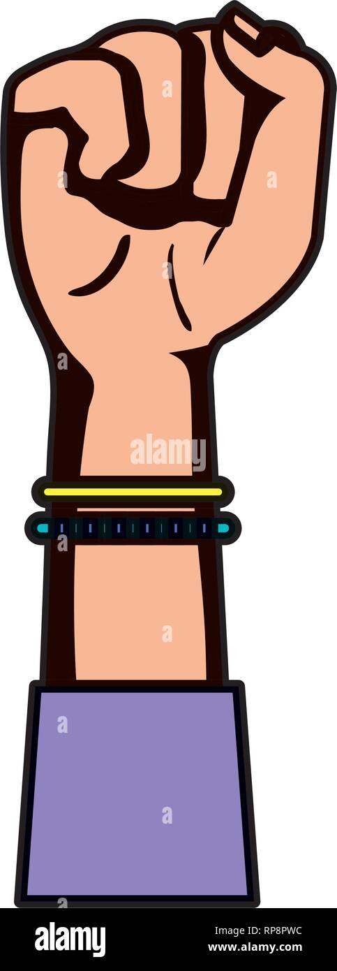hand in fight signal isolated icon vector illustration desing Stock ...