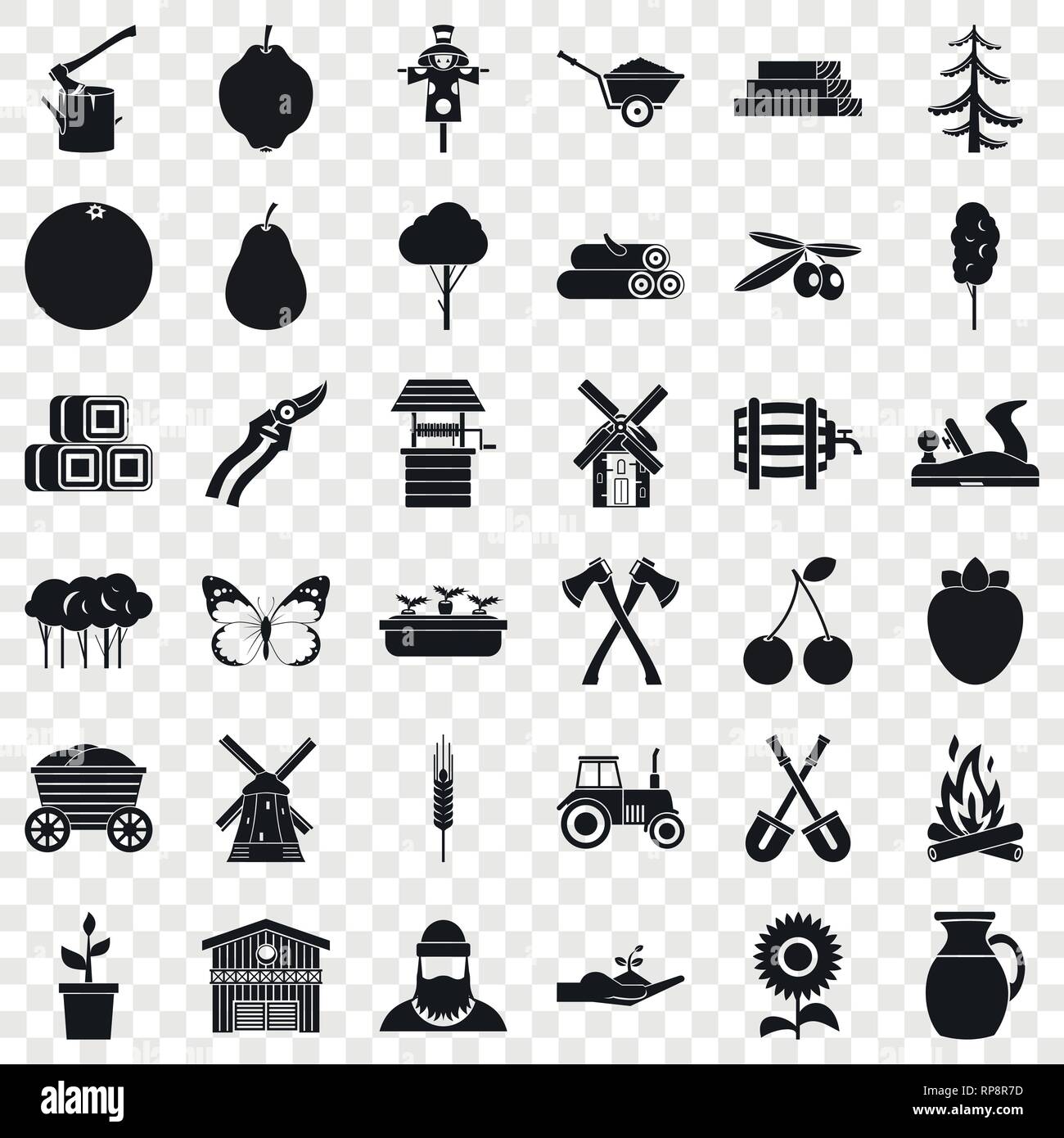 Farming equipment icons set, simple style Stock Vector Image & Art - Alamy
